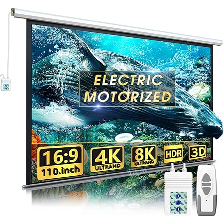 Amazon.com: Aoxun 110" Motorized Projector Screen - Indoor and Outdoor ...