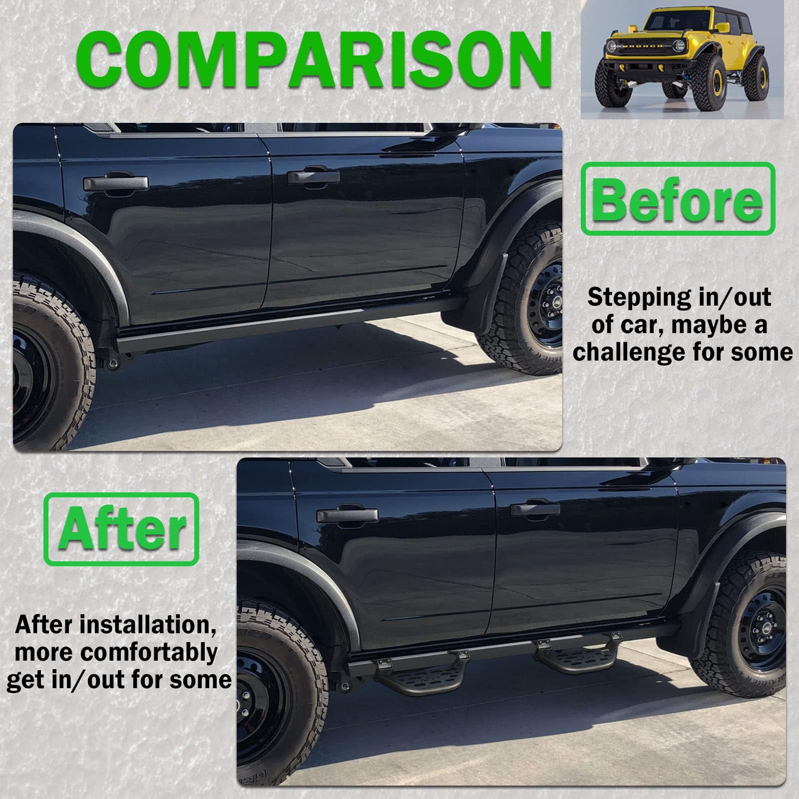 Snapklik.com : ANMOSVO Side Steps For Bronco 2021 2022 2023 2024 ...