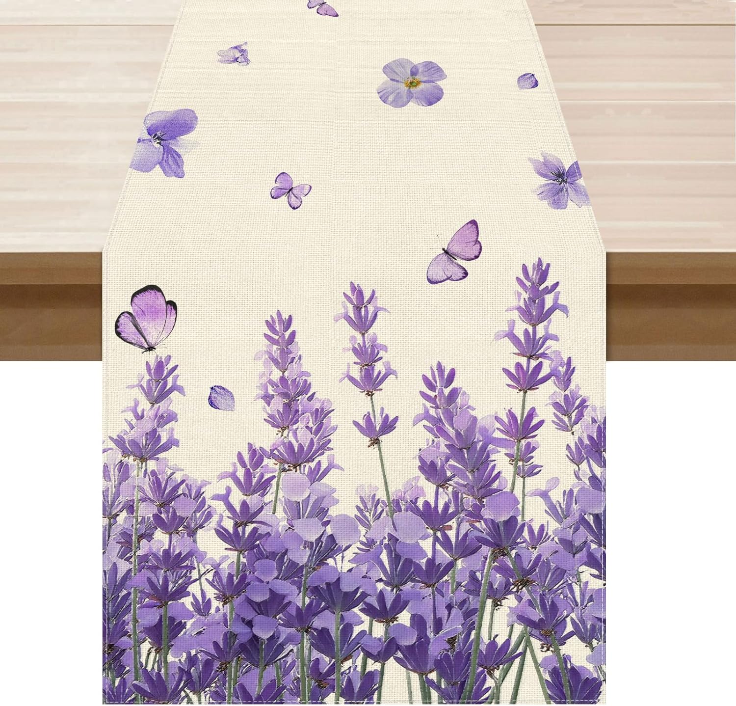 Amazon.com: XCHI Watercolor Lavender Butterfly Spring Table Runner ...