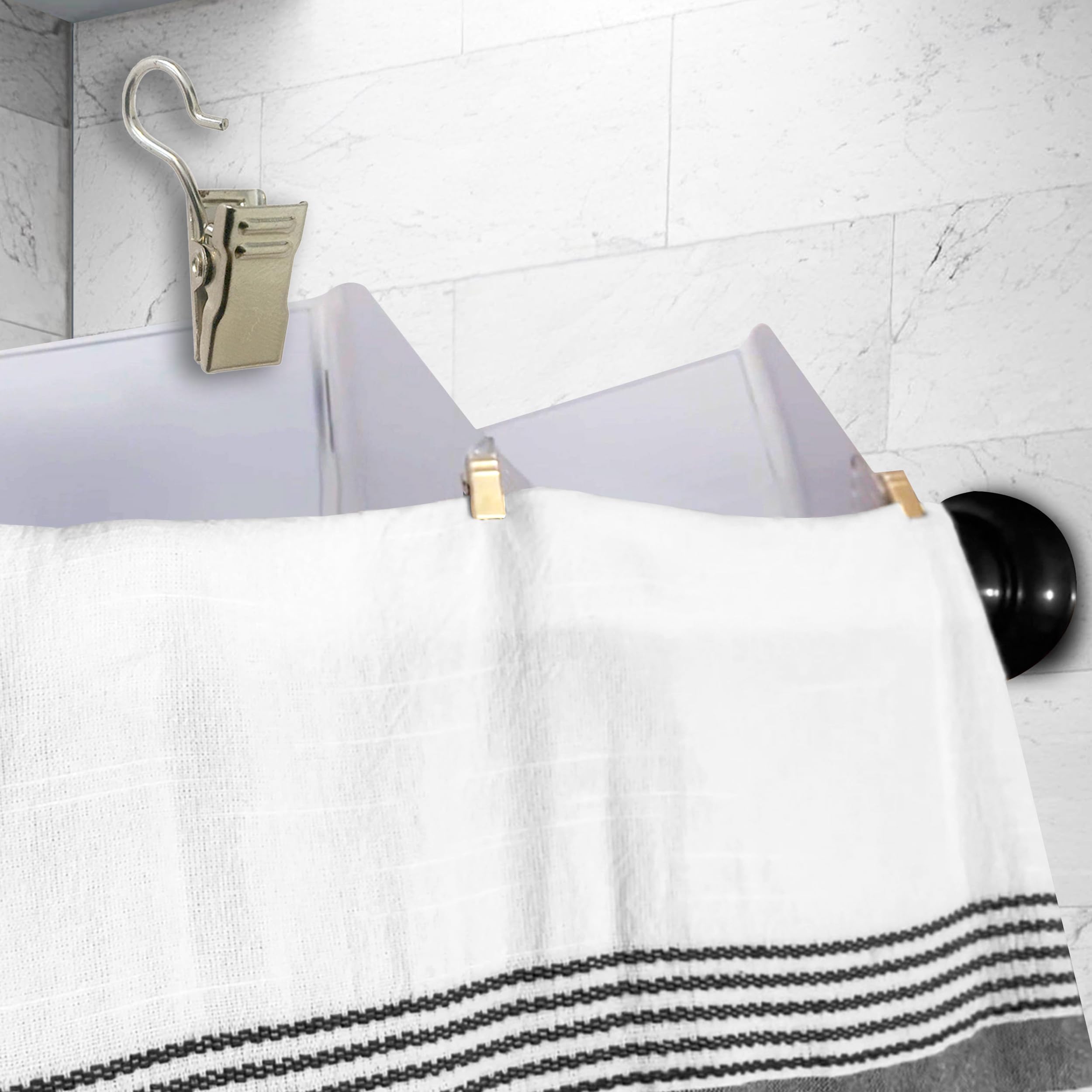 Amazon.com: SPACE Expanding No Billow Shower Curtain. 4-in-1 Value Set ...