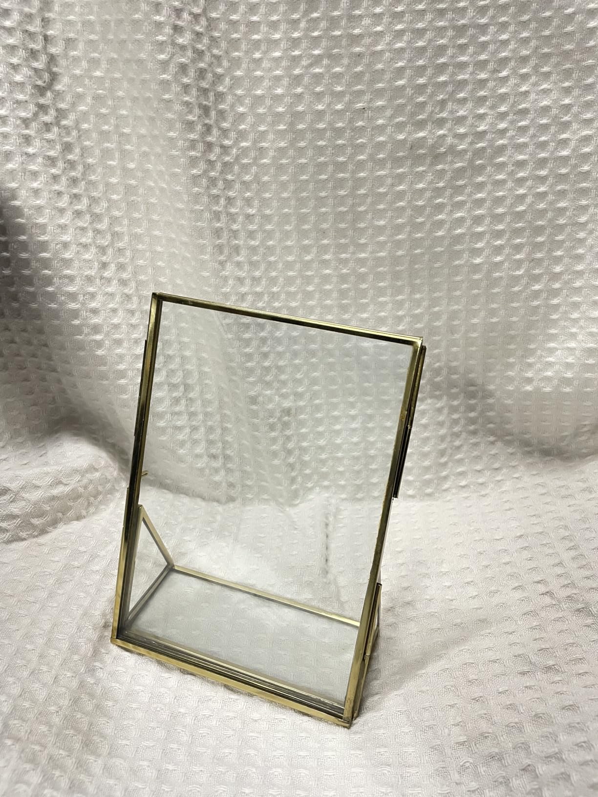 HUWIX Home Decor Glass and Metal table top Picture Frame with 2 Sides ...