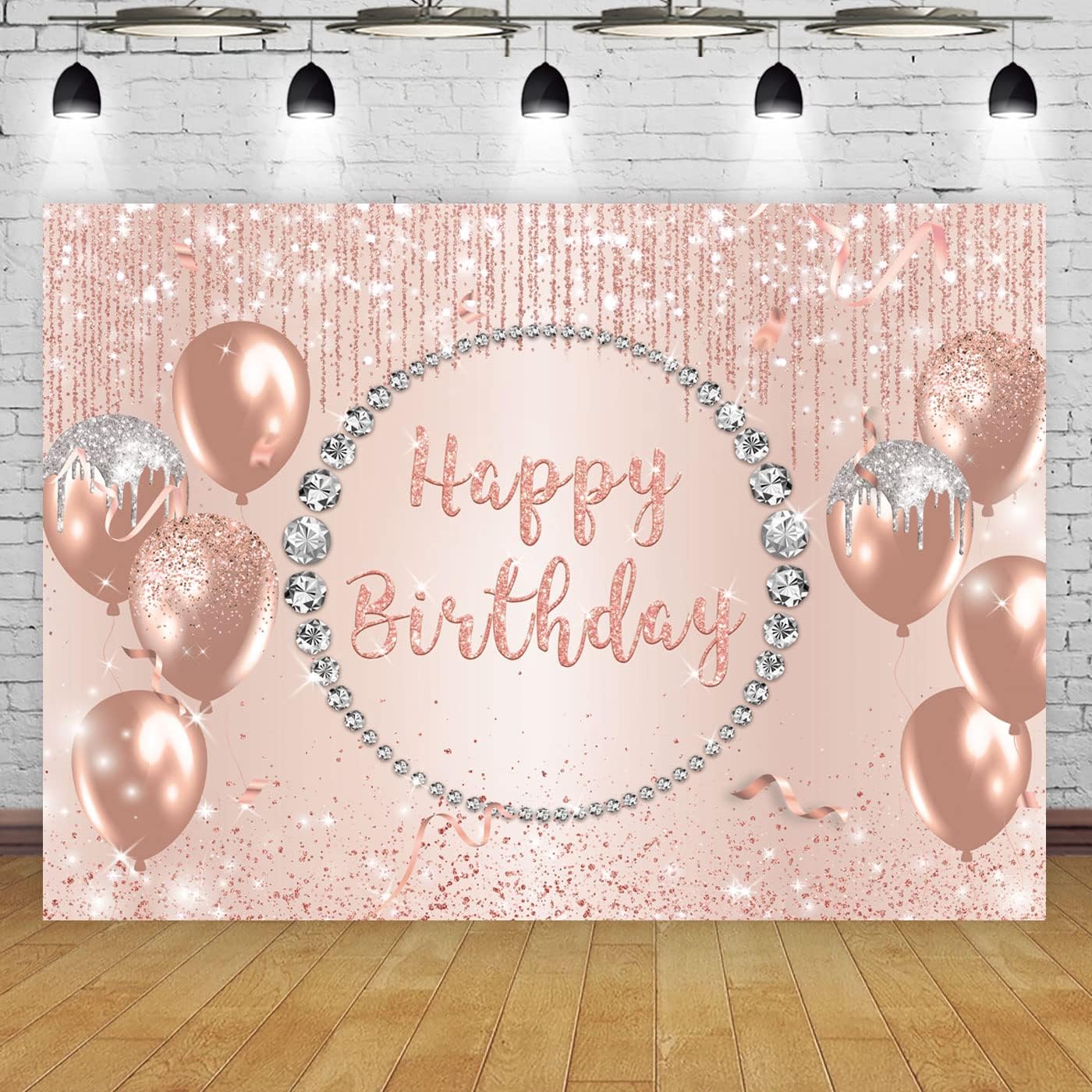 Amazon.com : Maijoeyy Rose Gold Birthday Backdrop Rose Gold Background ...