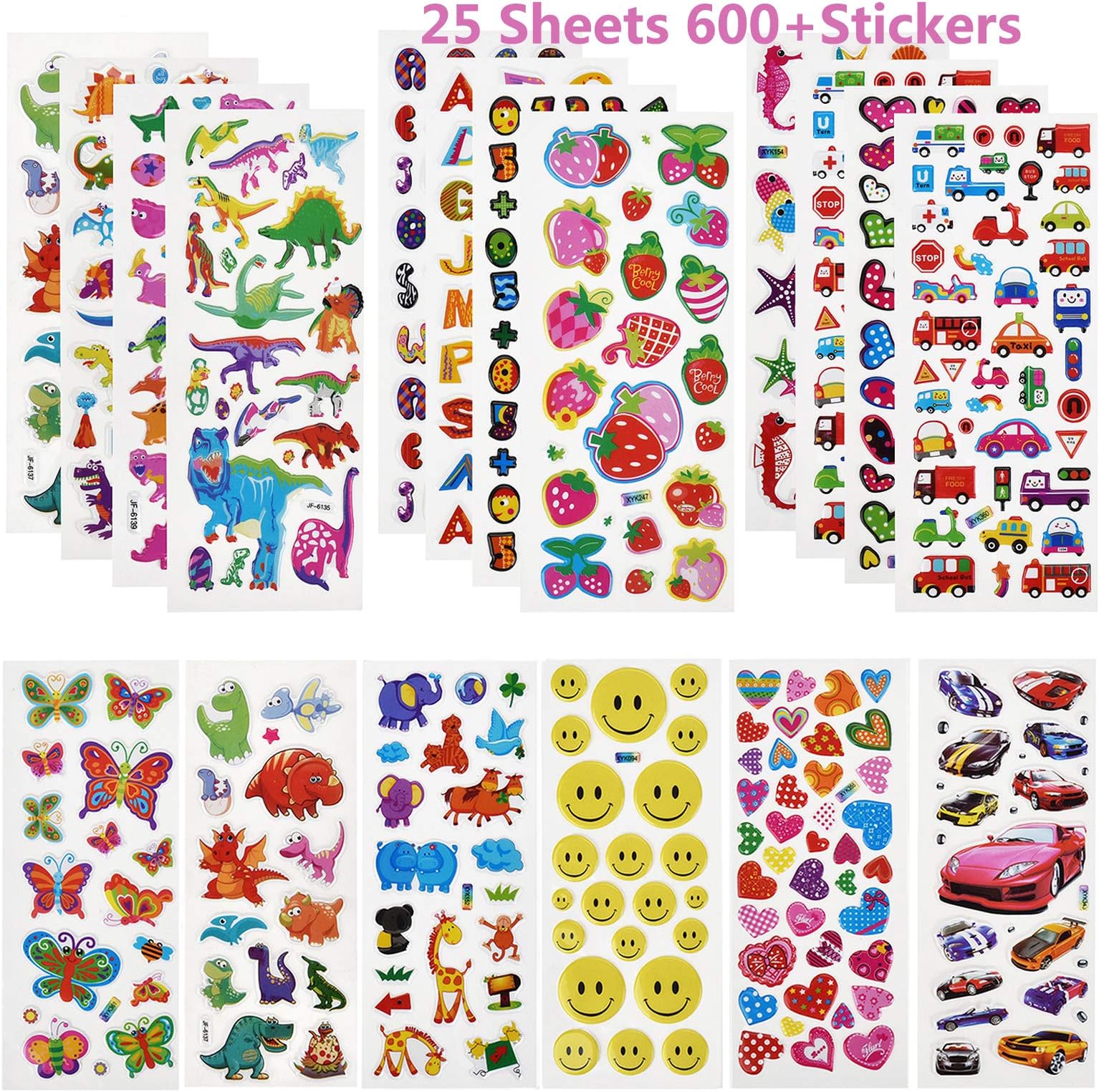 Sticker Kinder 1200+, IKWOLETI 3D Sticker Set für Kinder und ...
