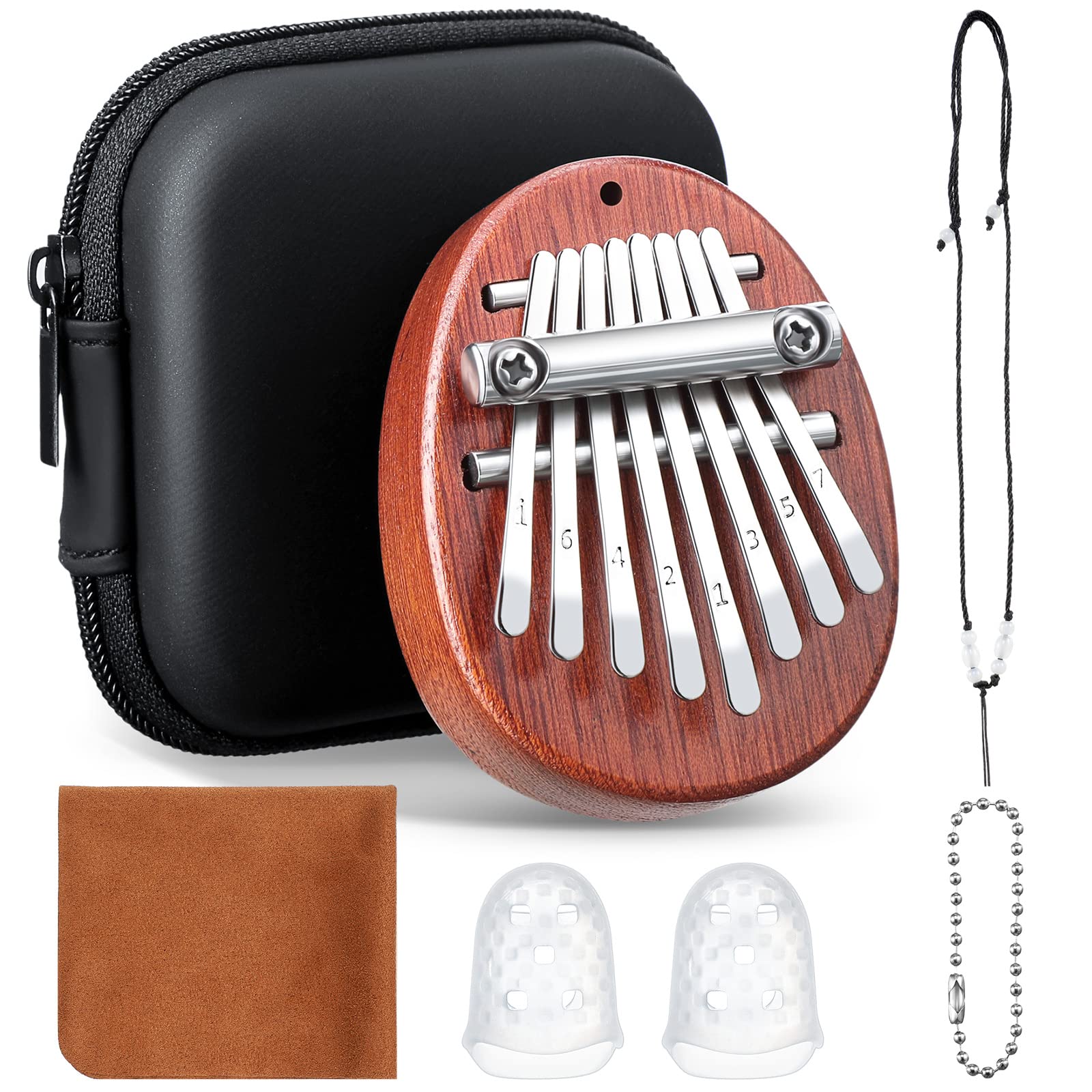 Konohan 7 Pieces 8 Keys Mini Kalimba Piano Christmas Gift Set for Kids ...