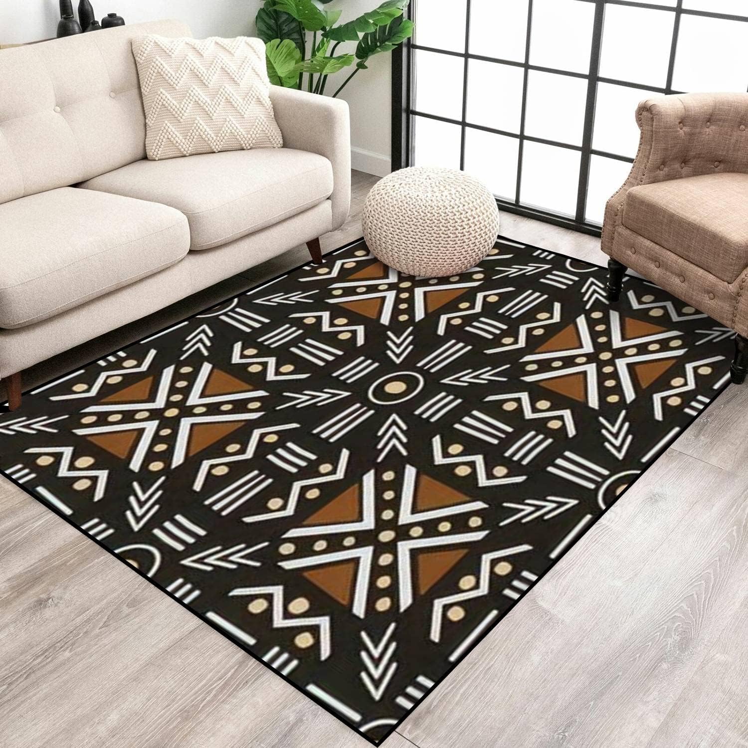 Amazon.com: Area Rug Traditional African Tribal mudcloth Seamless Use ...