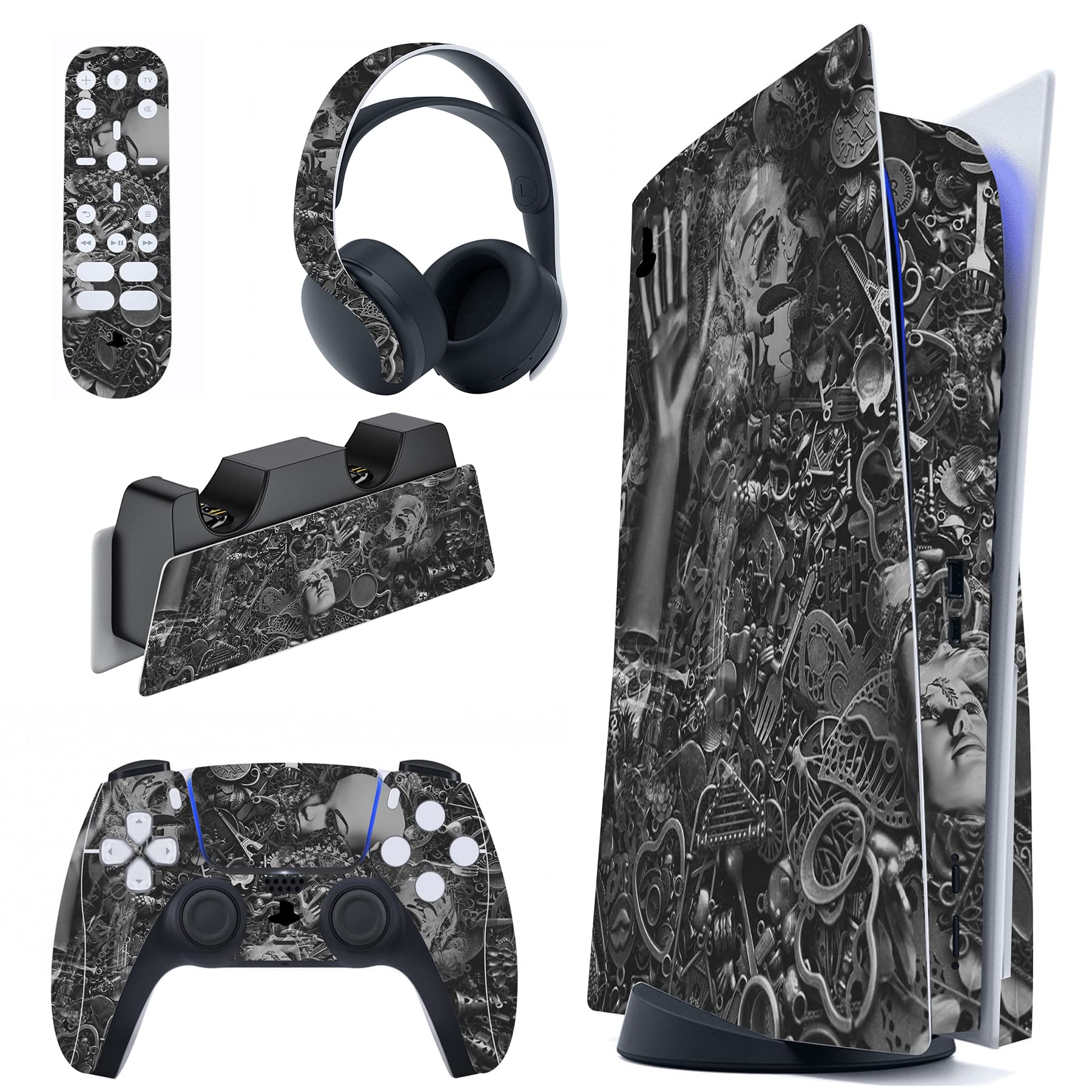 Amazon.com: PlayVital Skin Decal for ps5 Console Disc Edition, Full Set ...