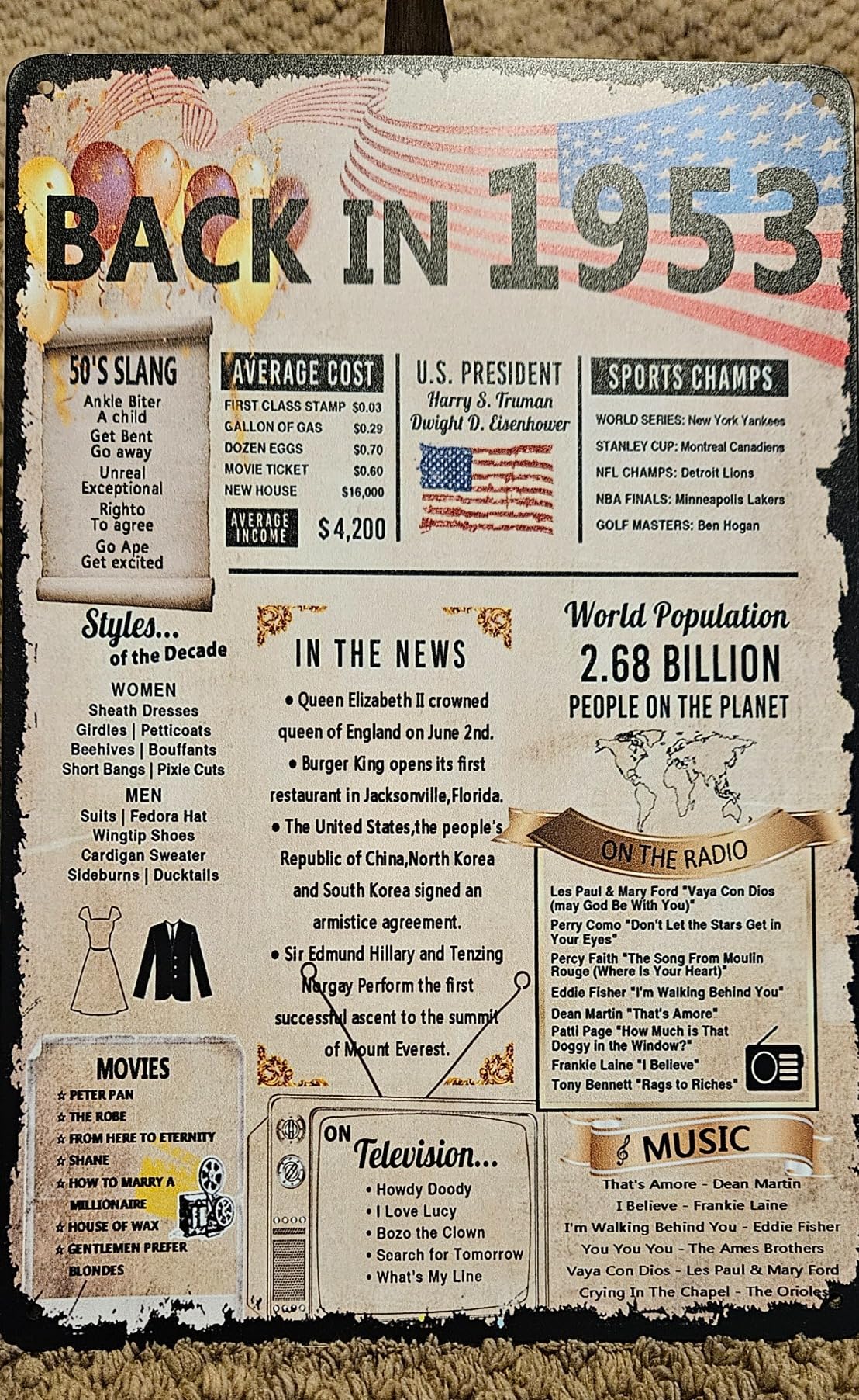 Amazon.com: Fancesca Decor 50th Birthday Anniversary Decoration 1973 ...