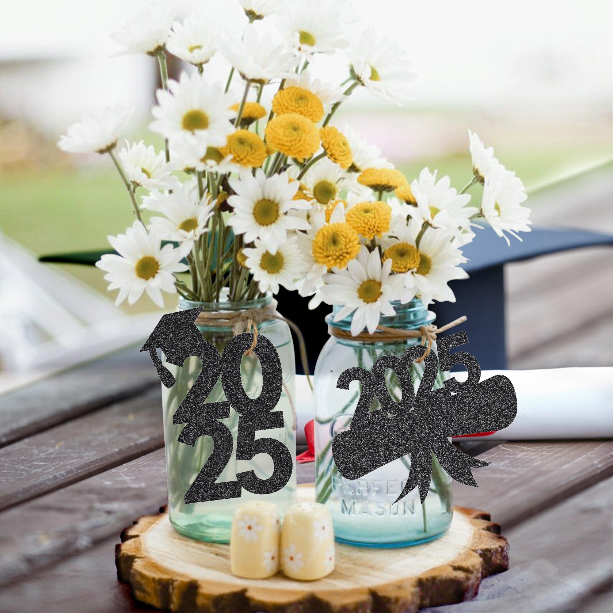 Snapklik.com : Tifeson 24Pcs Graduation Glitter Mason Jars Tags 2025 ...