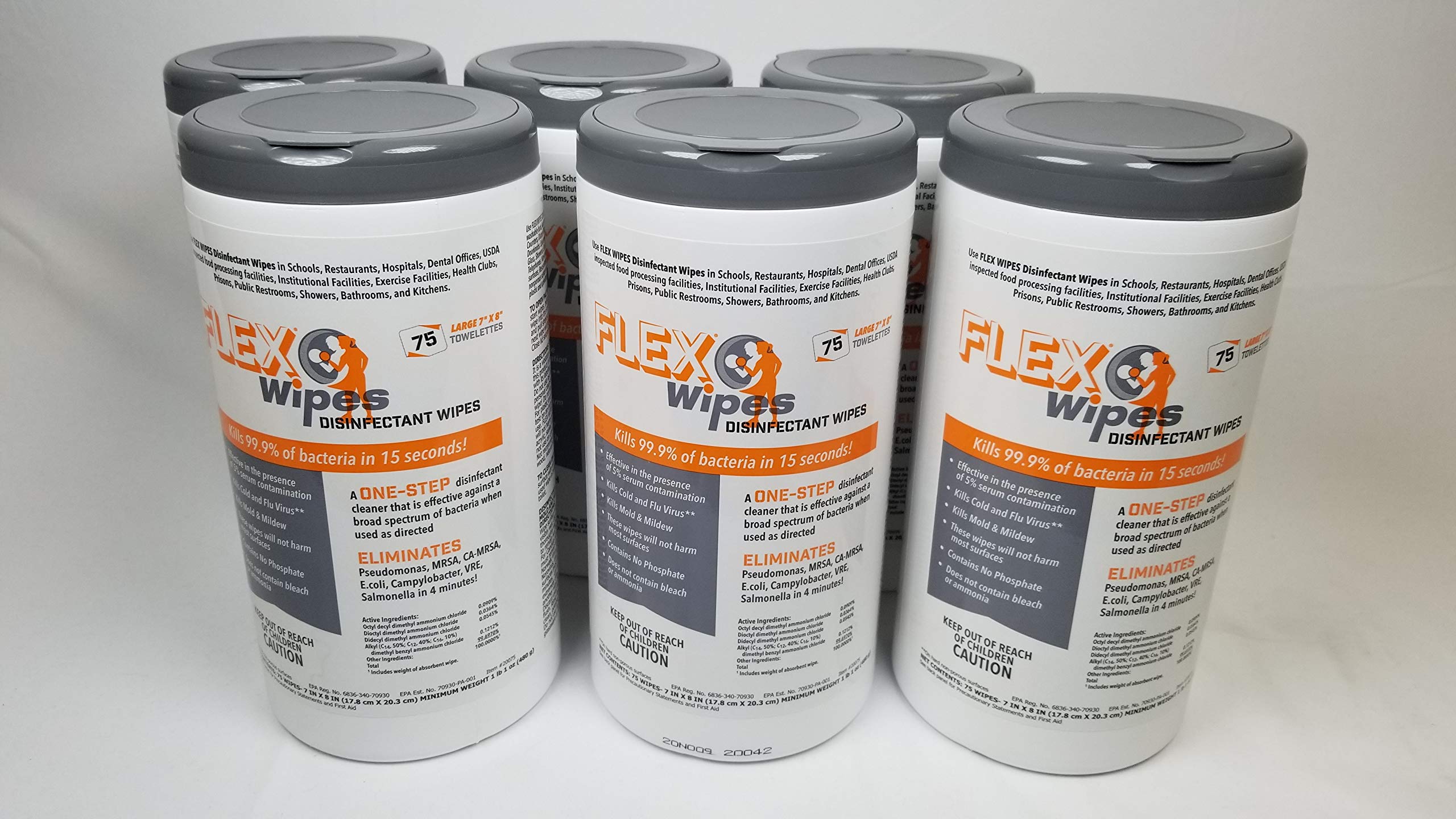 Amazon.com: Flex Wipes Disinfectant Wipes, 75 Count, 6 Pack : Health ...