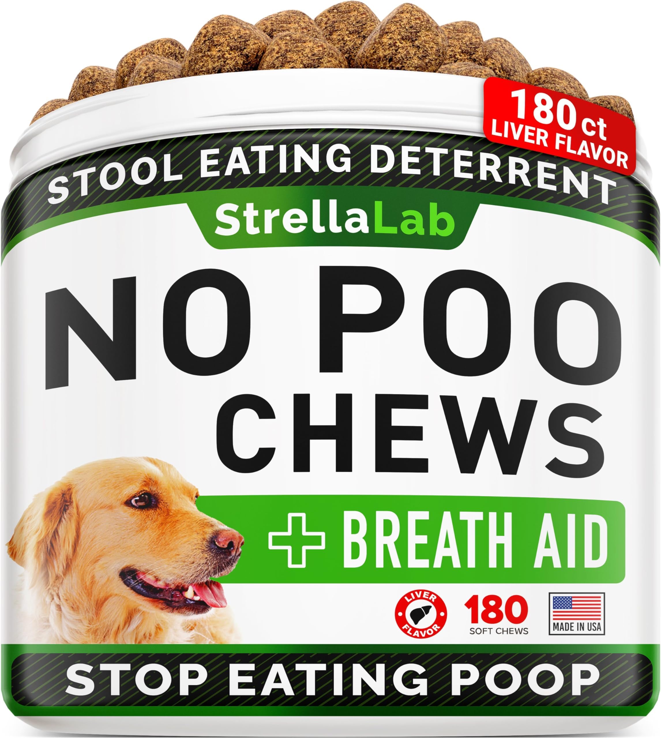 Amazon.com : STRELLALAB No Poo Treats for Dogs - Coprophagia Stool ...