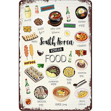 Amazon.com : Vintage Metal Signs South Korea Food Poster Korean Seoul ...