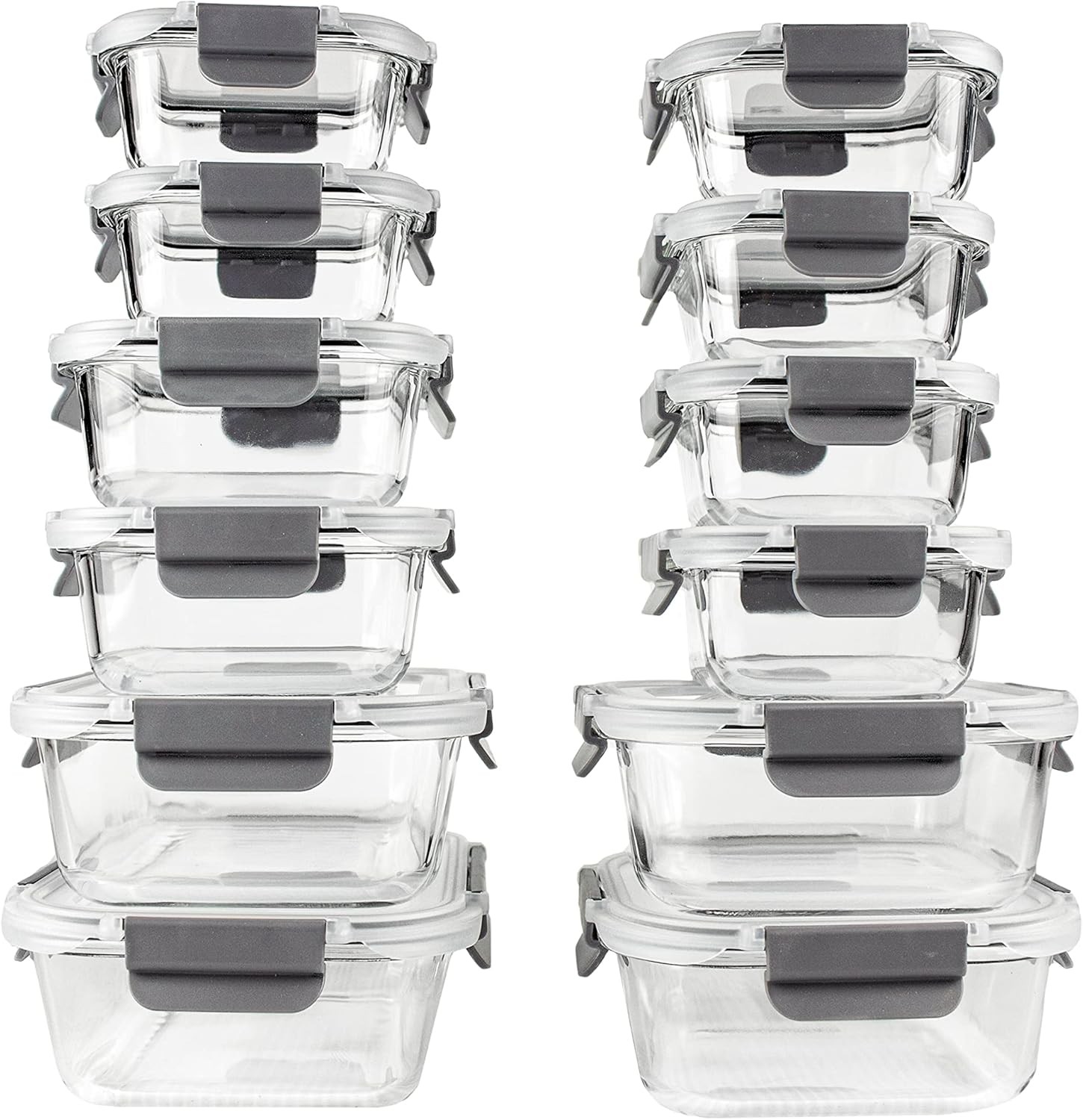 Amazon.com: LYTIO Set of 12 Reusable Airtight and Leak Proof Glass ...