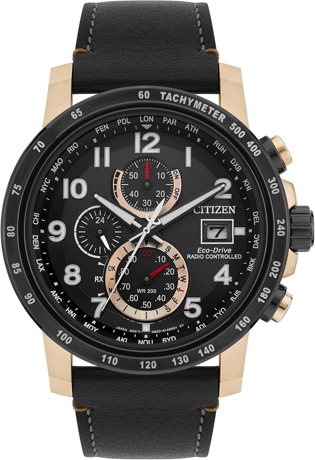 Citizen Men's Chronograph Quartz Watch with Leather Strap AT8126-02E ...