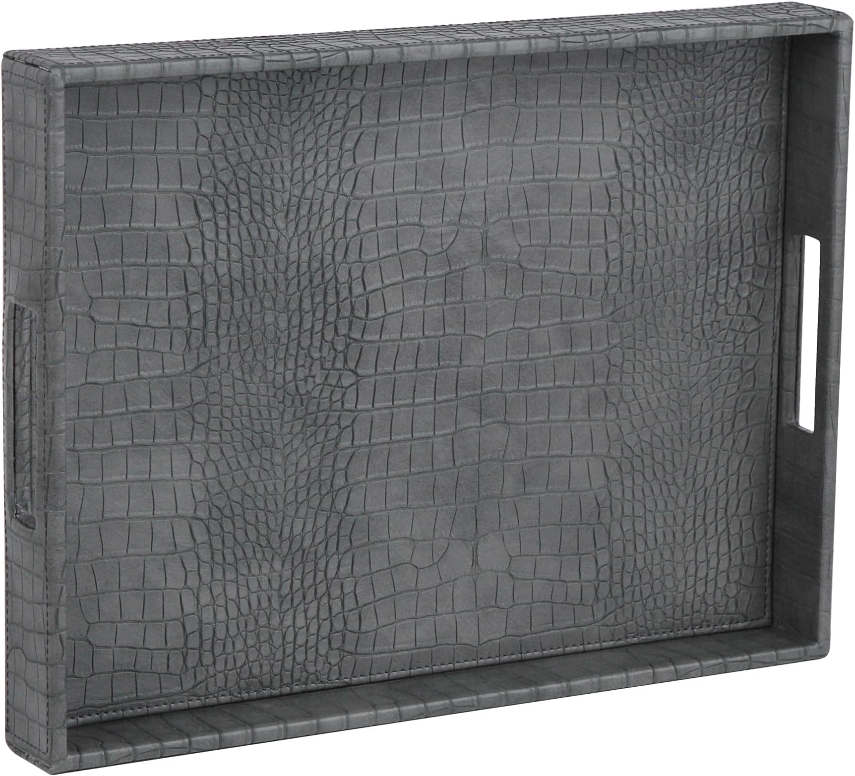 Amazon.com: A&B Home Gray Decorative Tray with Handles Modern ...
