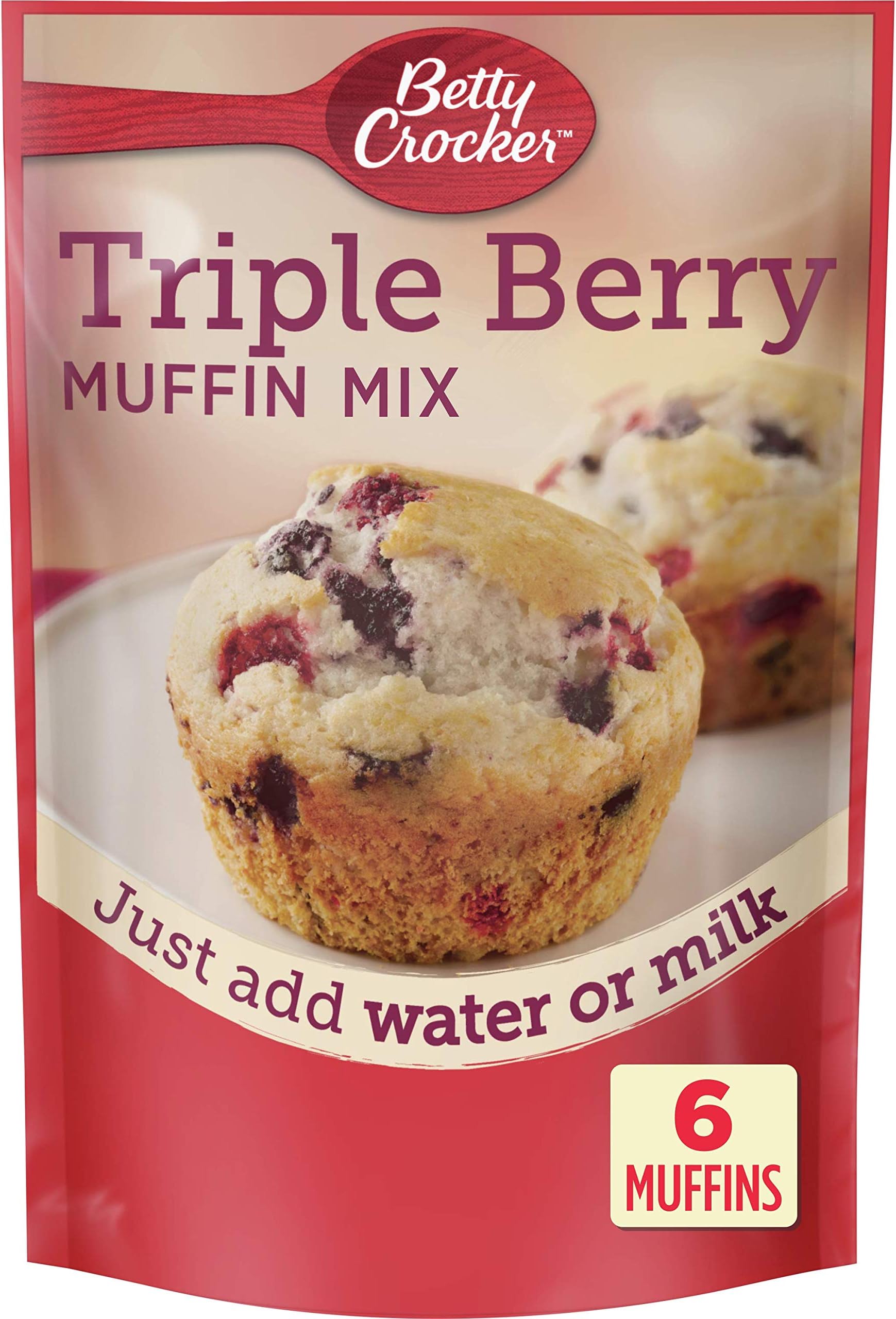 Amazon.com : Betty Crocker Triple Berry Muffin Mix, 6.5 oz. : Grocery ...