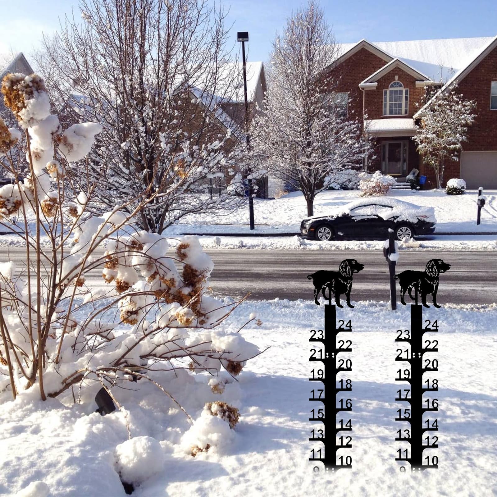 Snapklik.com : JOVELL 24 Inch Metal Snow Gauge, Snow Measuring Stick ...