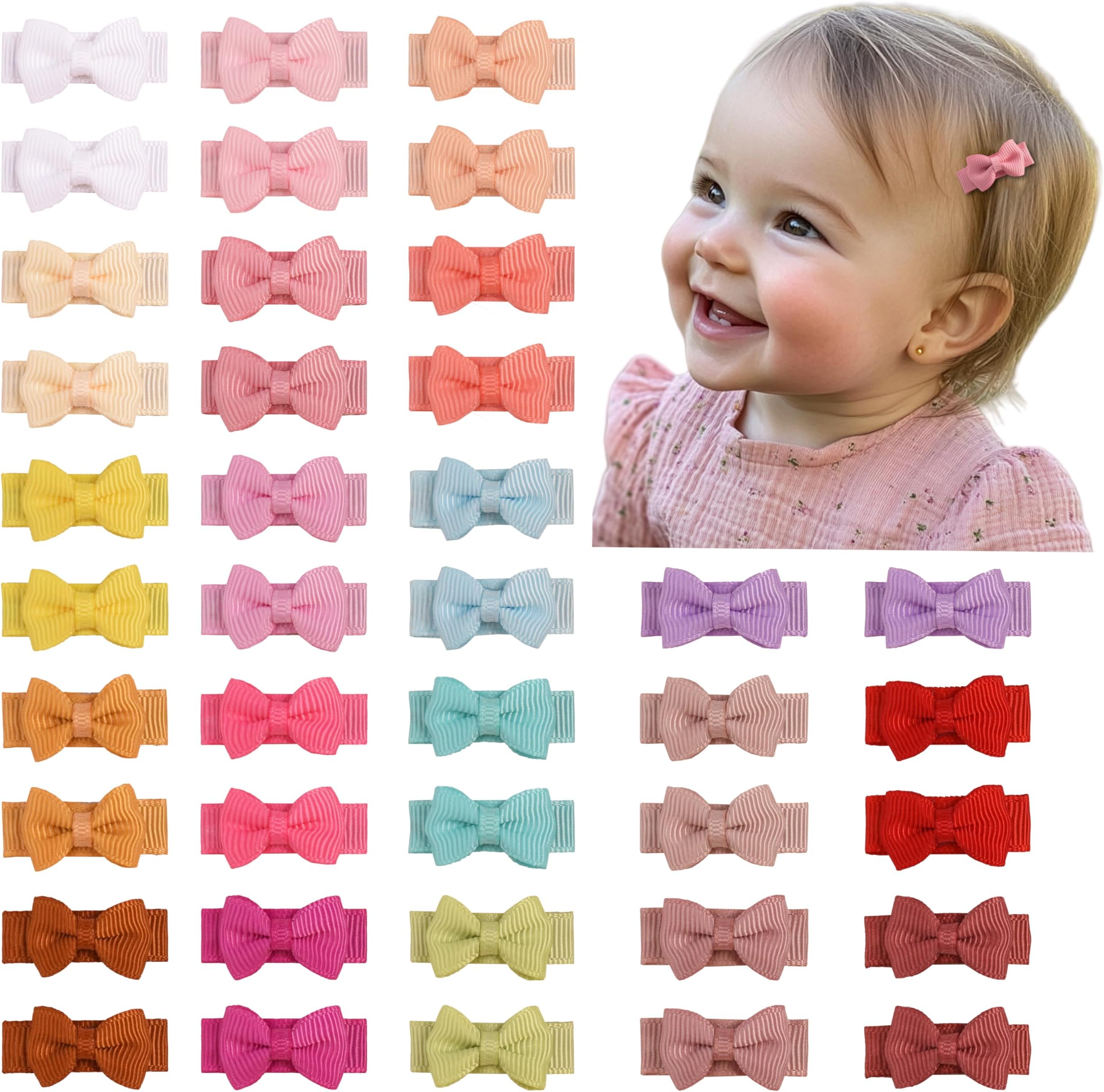 Amazon.com: CÉLLOT Baby Hair Clips 50 Pieces 25 Colors in Pairs Baby ...