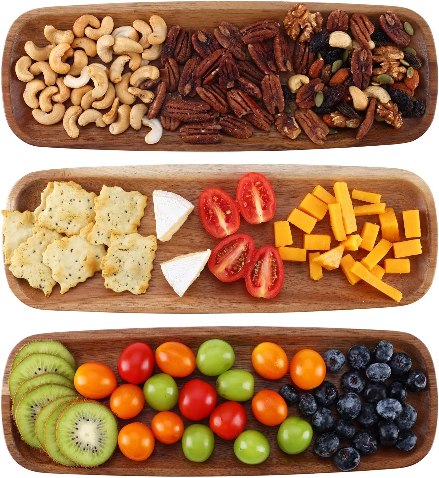 YUANQIAN Acacia Wooden Serving Tray - Wooden Charcuterie Board ...