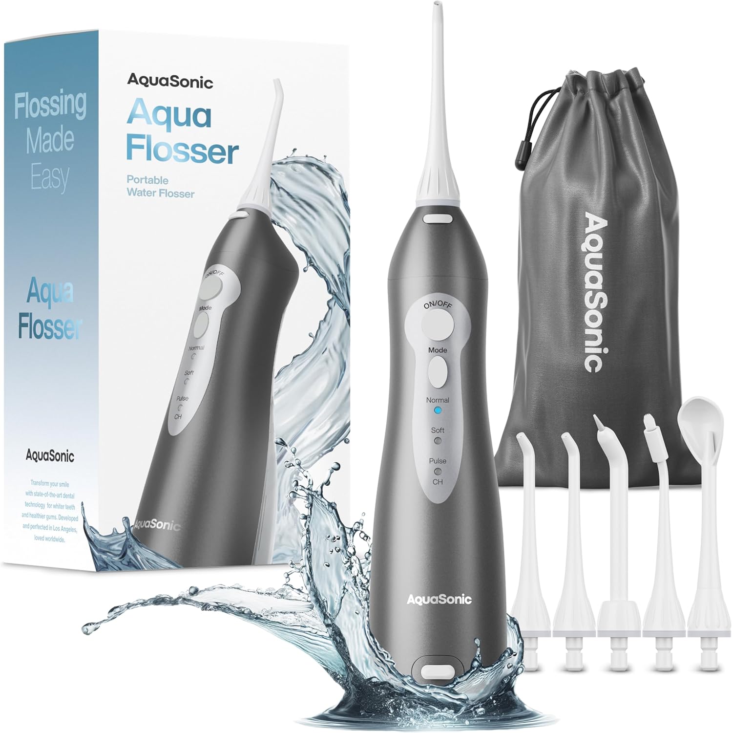 Amazon.com: AquaSonic Water Flosser - Cordless Rechargeable Water Flossers for Teeth Cleaning ...