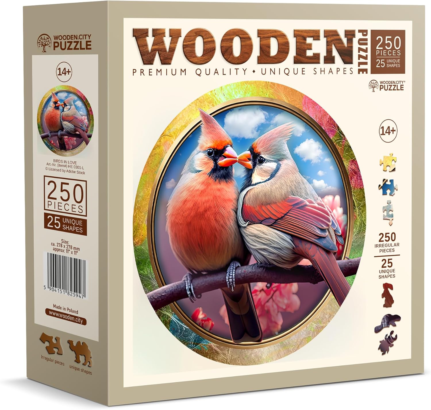 Amazon.com: WOODEN.CITY Wood Puzzles Birds in Love 250 Piece - Vibrant ...