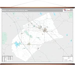 Amazon.com: Merced, CA Metro Area Wall Map - 2018 - ZIP Codes ...