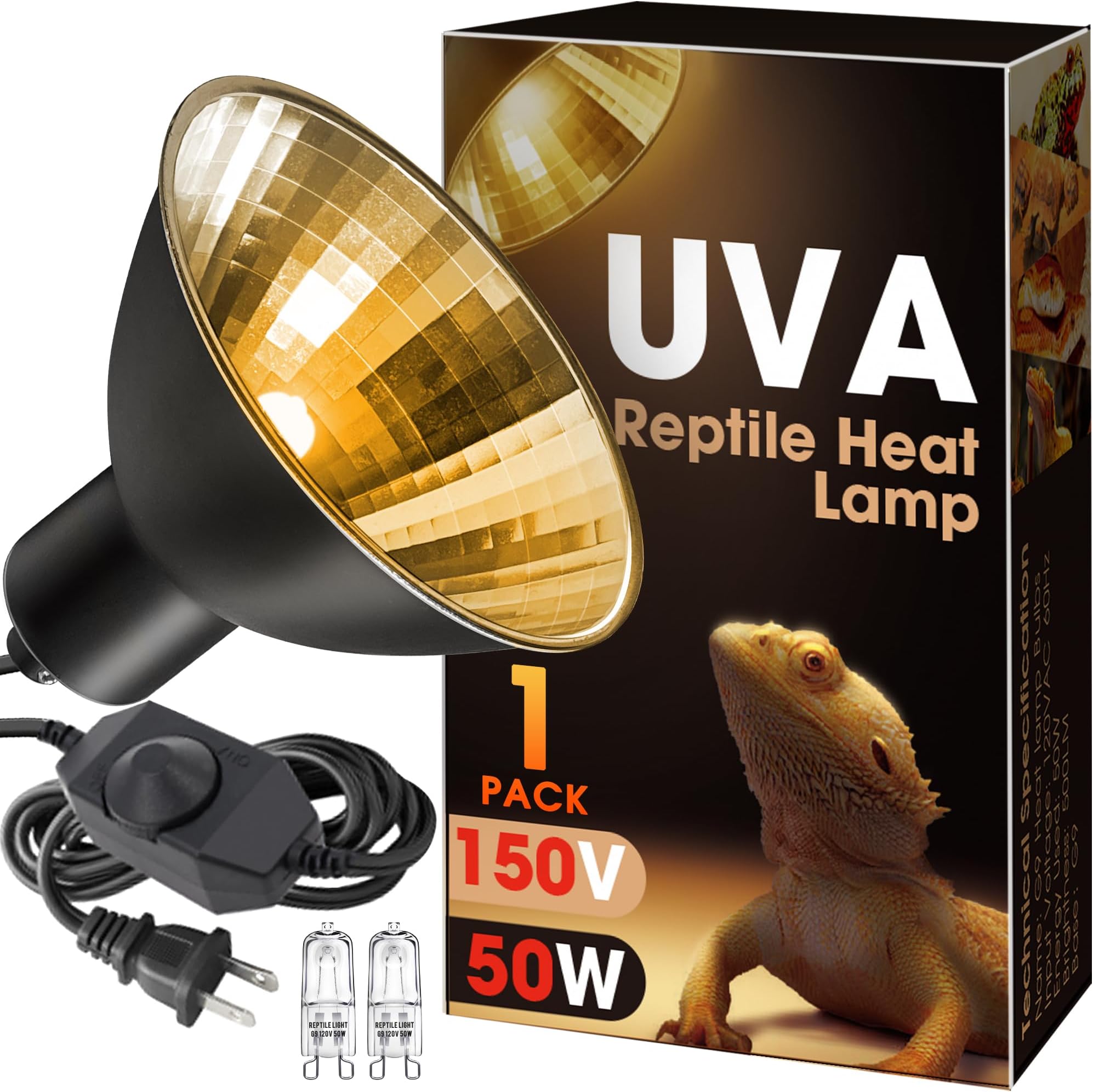 Amazon.com: Jaenmsa 75W Reptile Heat Lamp Bulbs,Daylight Basking Light ...