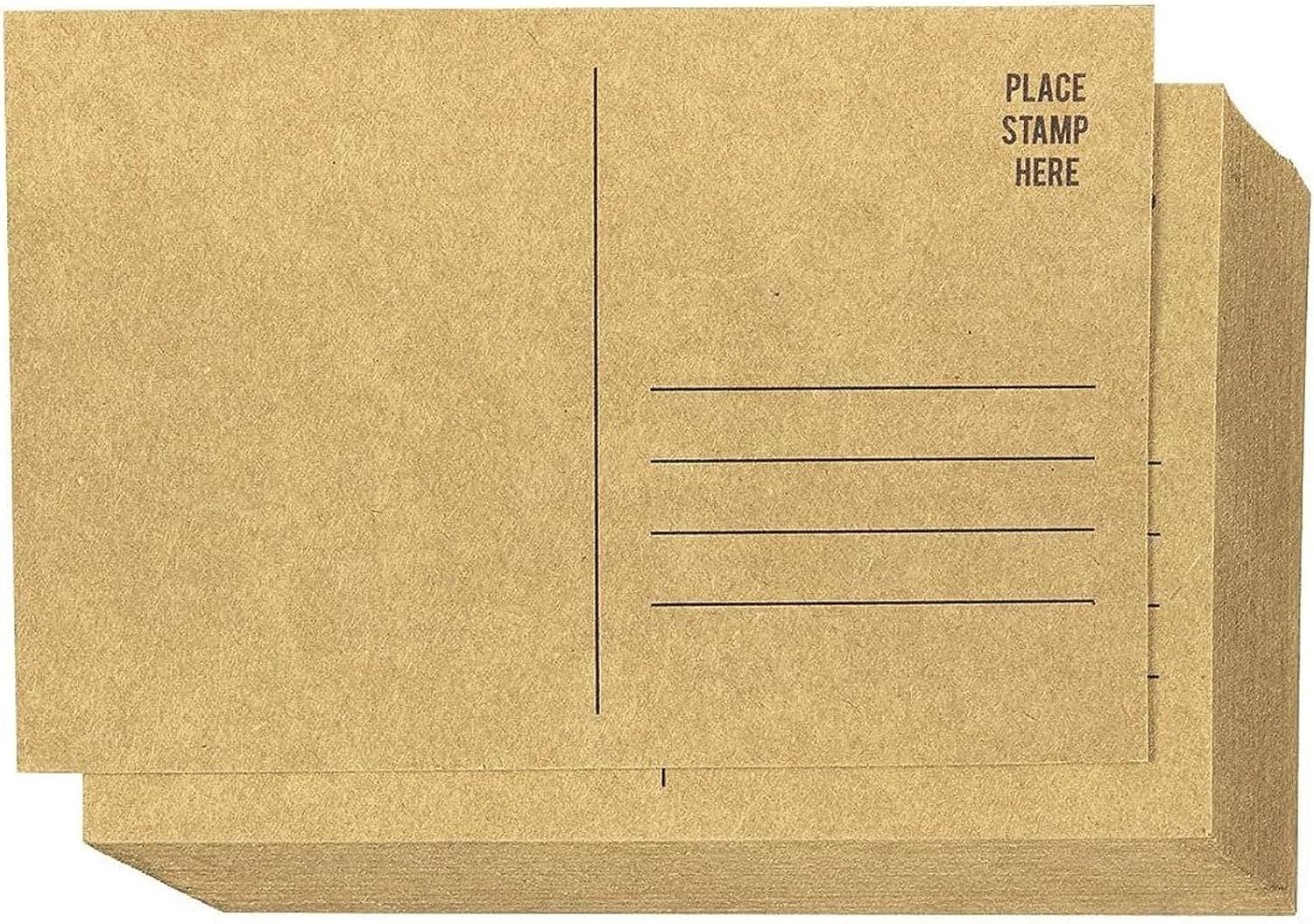 Amazon.com : Set of 50 Brown Kraft Paper Blank Cardstock Postcards Pack ...