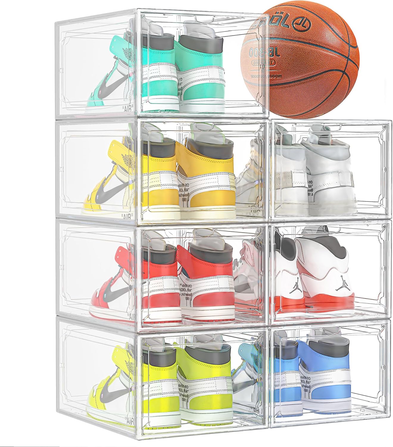 Kuject X-Large Shoe Storage Boxes Organizers for Closet 12 Pack, Fit ...