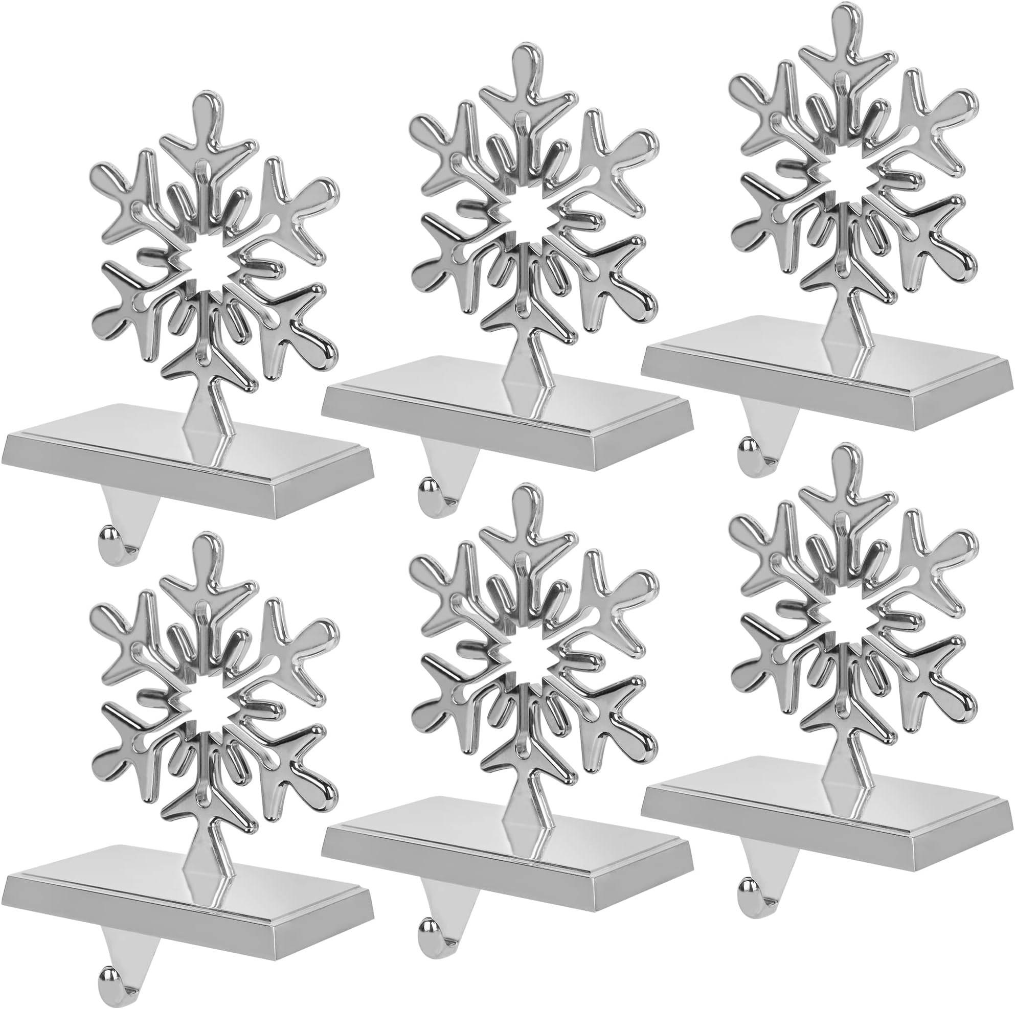 Amazon.com: Kurt Adler 7-Inch Silver 3-D Snowflake Stocking Holder ...