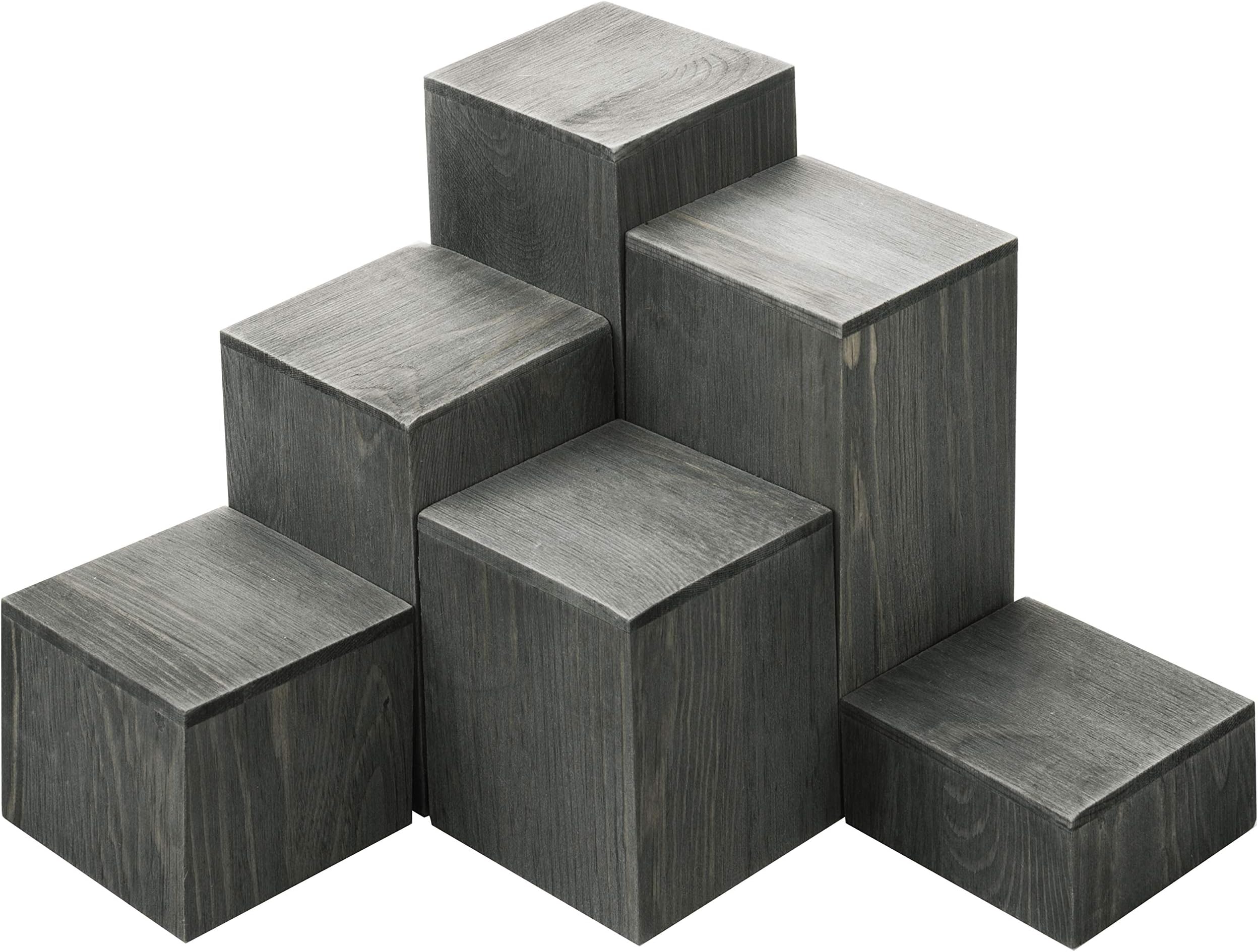 Amazon.com: MOOCA Black Leatherette 6 Pcs Set Jewelry Display Riser ...