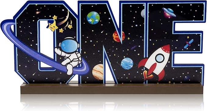 Amazon.com: PANTIDE Outer Space One Letter Sign Table Wooden ...