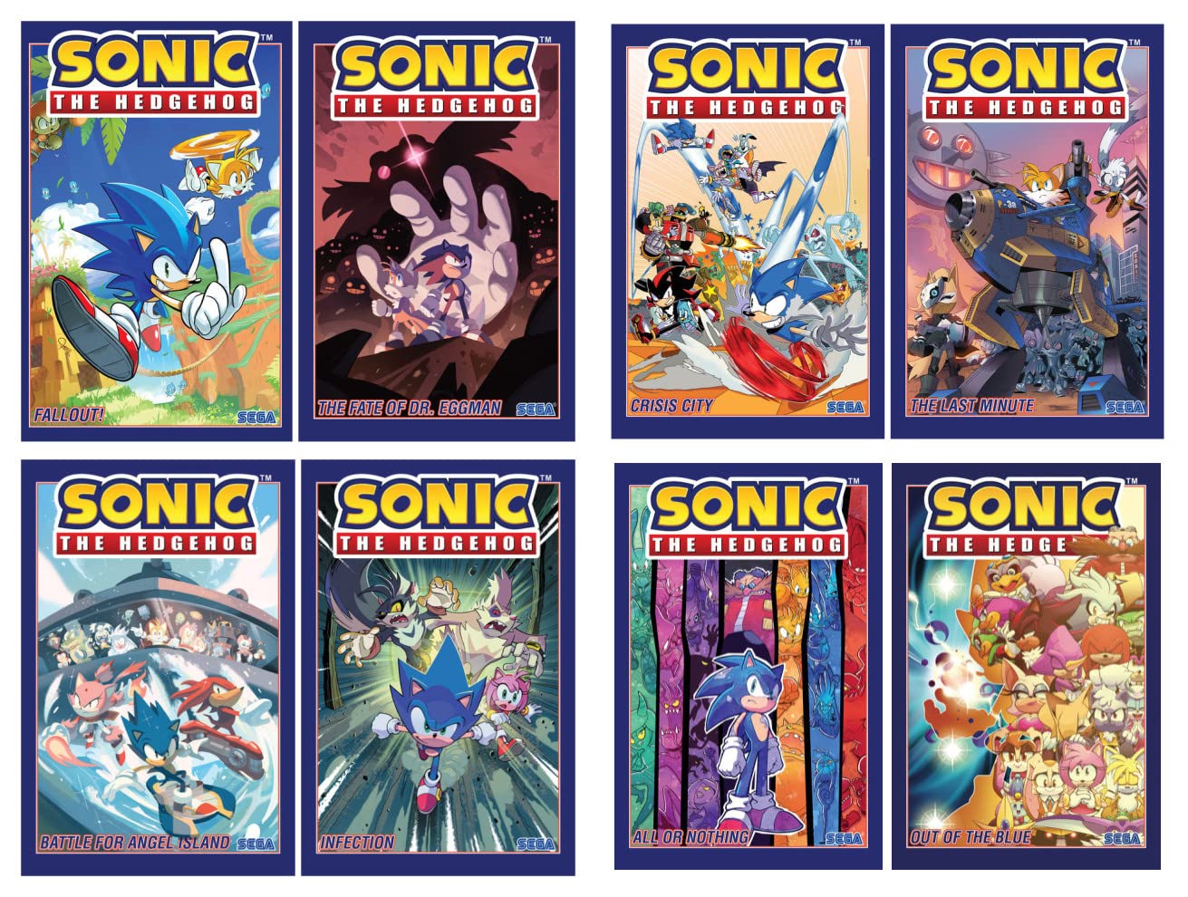 Sonic The Hedgehog Series 8 Books Set (Vol. 1 - Vol. 8) : Ian Flynn ...