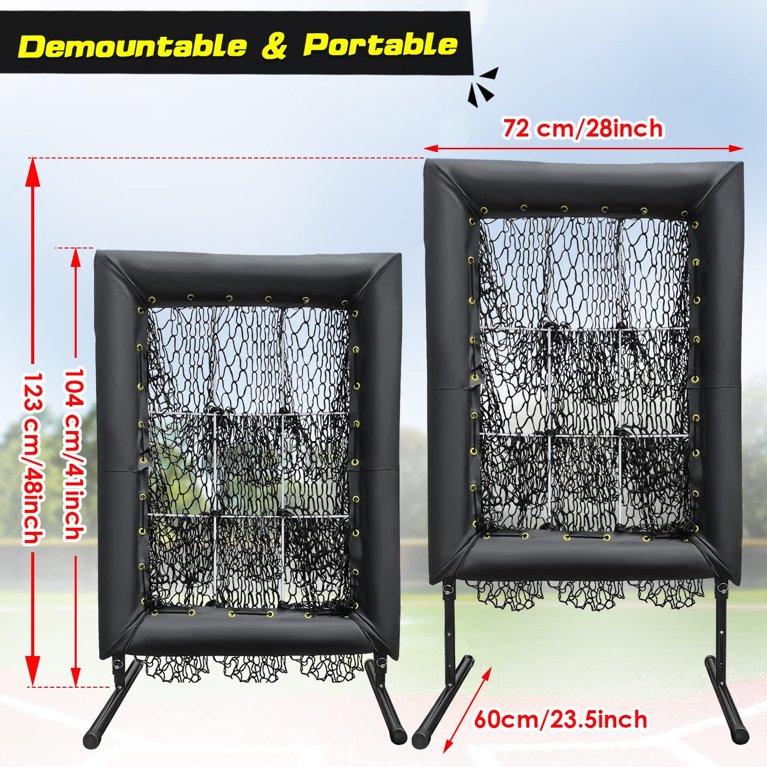 Snapklik.com : Jalunth Baseball Softball 9 Hole Pitching Net Strike ...