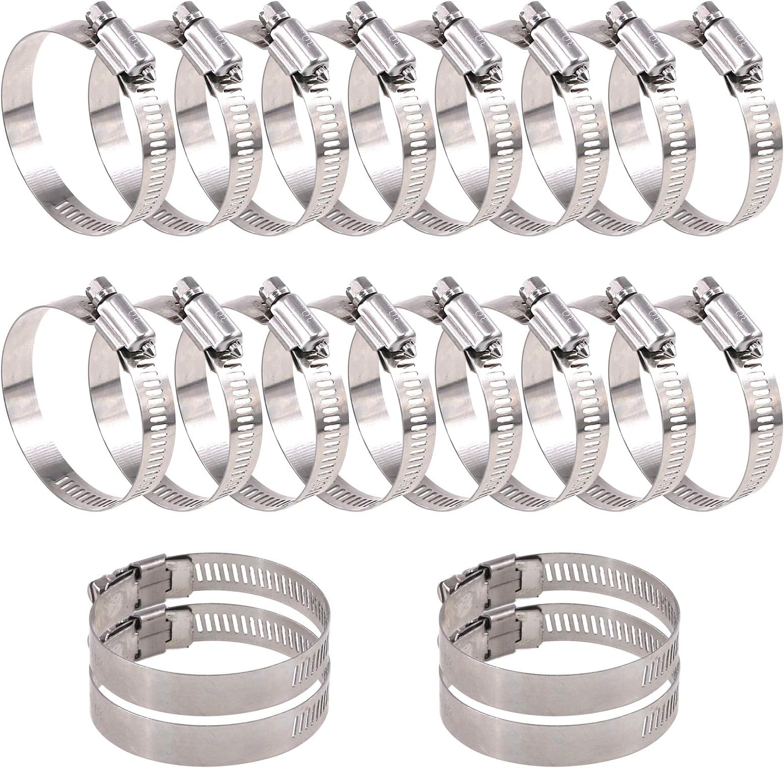 Amazon.com: Glarks 20Pcs 304 Stainless Steel Adjustable 40-63MM Range ...