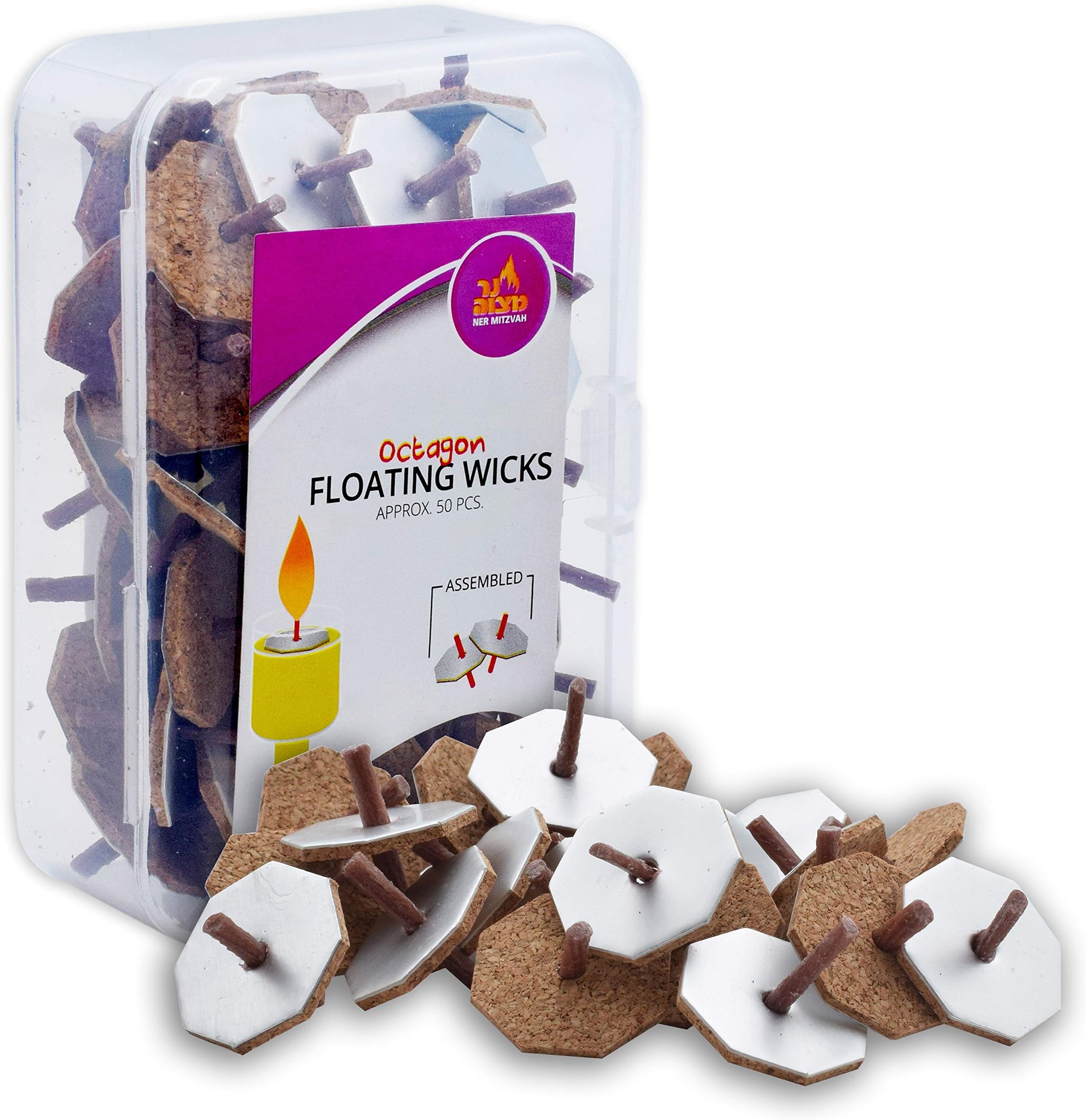 Amazon.com: Octagon Shaped Floating Replacement Candle Wicks - Floating ...