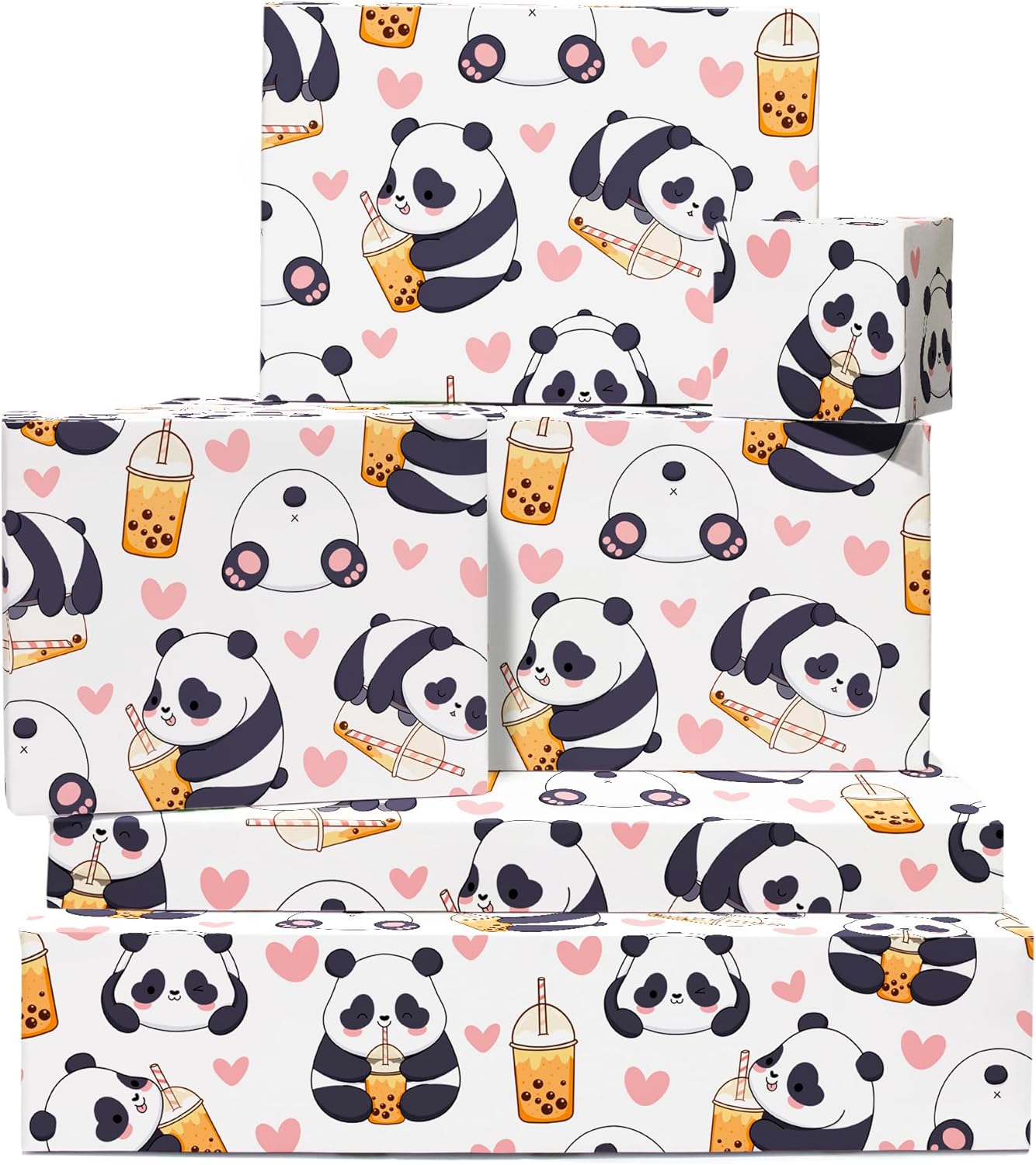 Amazon.com: CENTRAL 23 Panda Wrapping Paper - White - 6 Sheets of ...