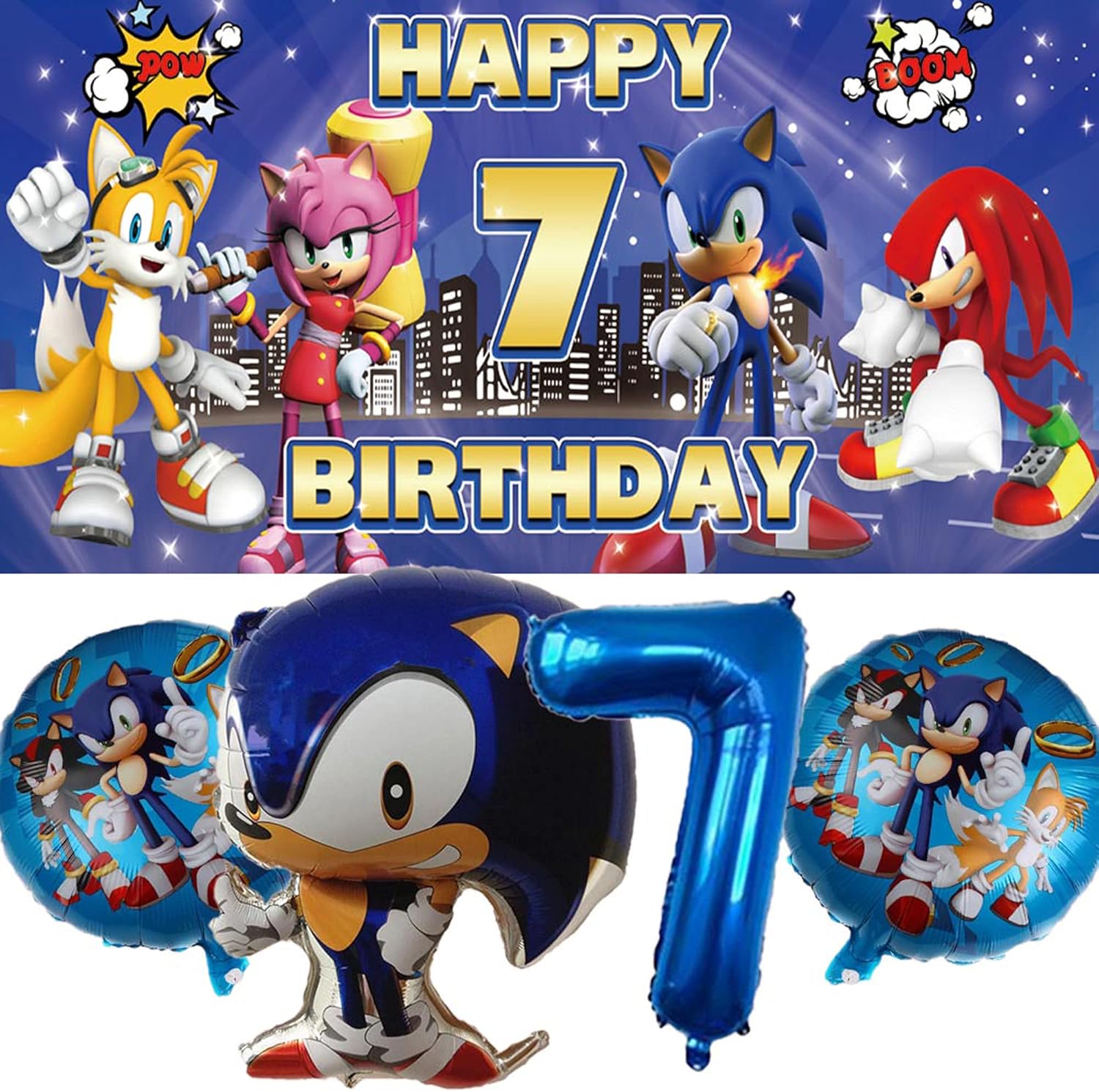 Sonic 7th Party Supplies | Sonic The Hedgehog | 7 | Seventh | Seven ...