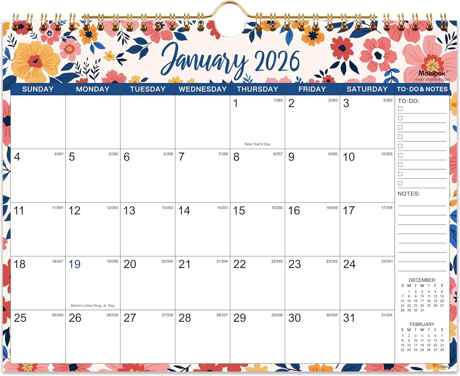 Amazon.com: 2026 Wall Calendar - 2026 Calendar, 12 Months Hanging ...