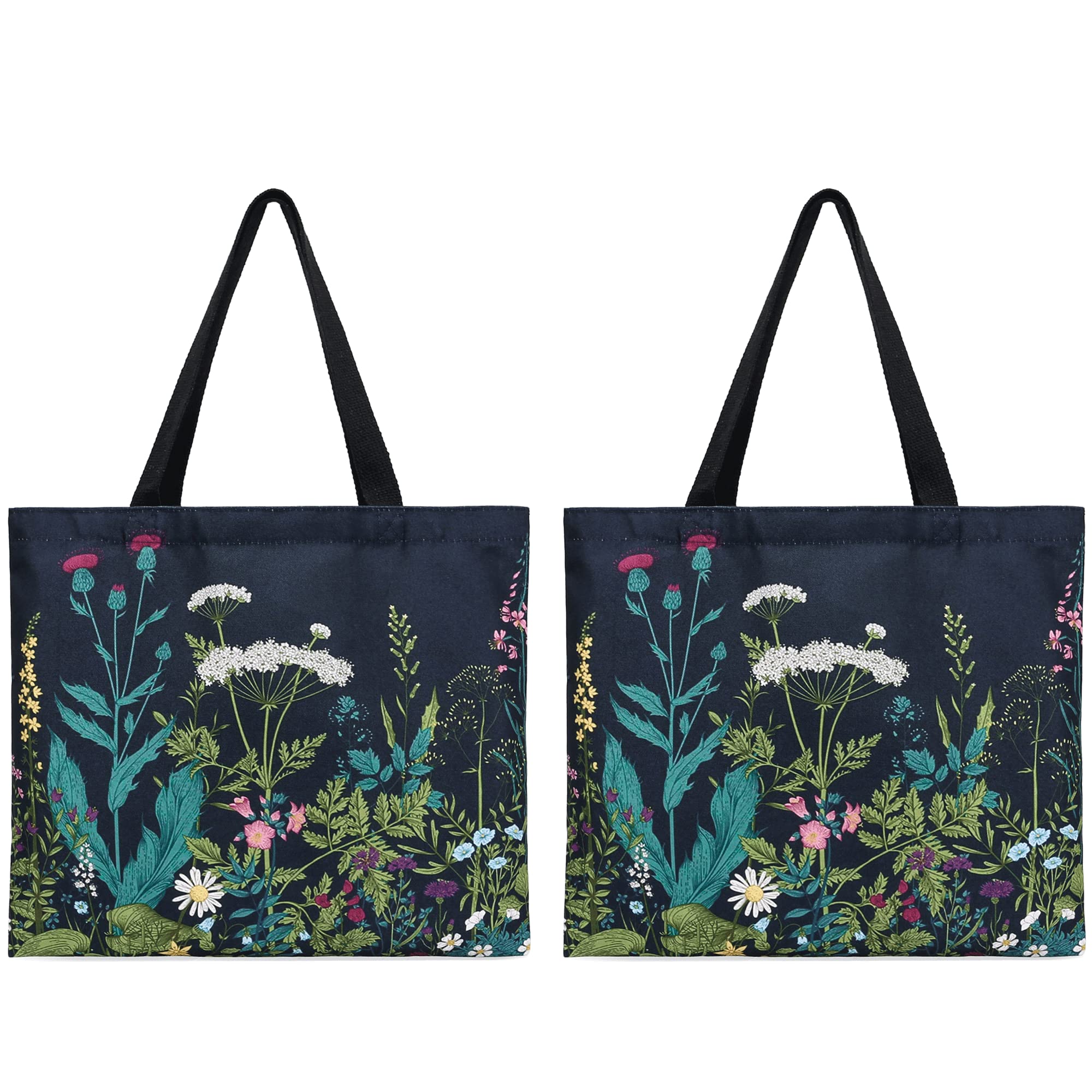 Amazon.com: Baocool Canvas Tote Bags,2 Pcs Tote Bags Multi-Purpose ...