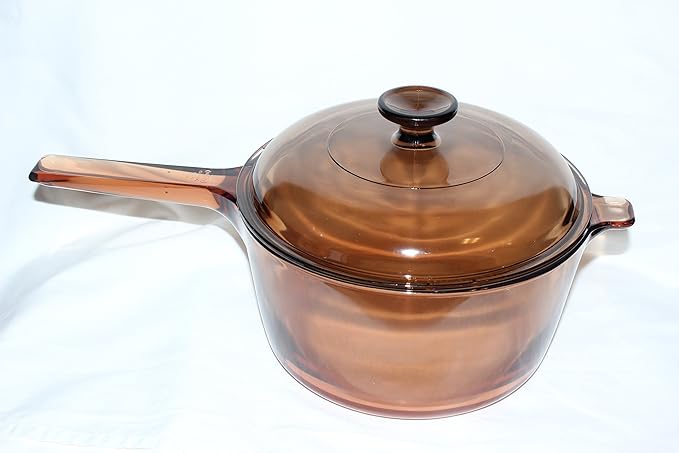Amazon.com: Corning Vision Visionware Amber Covered Pot Saucepan 2.5 L ...