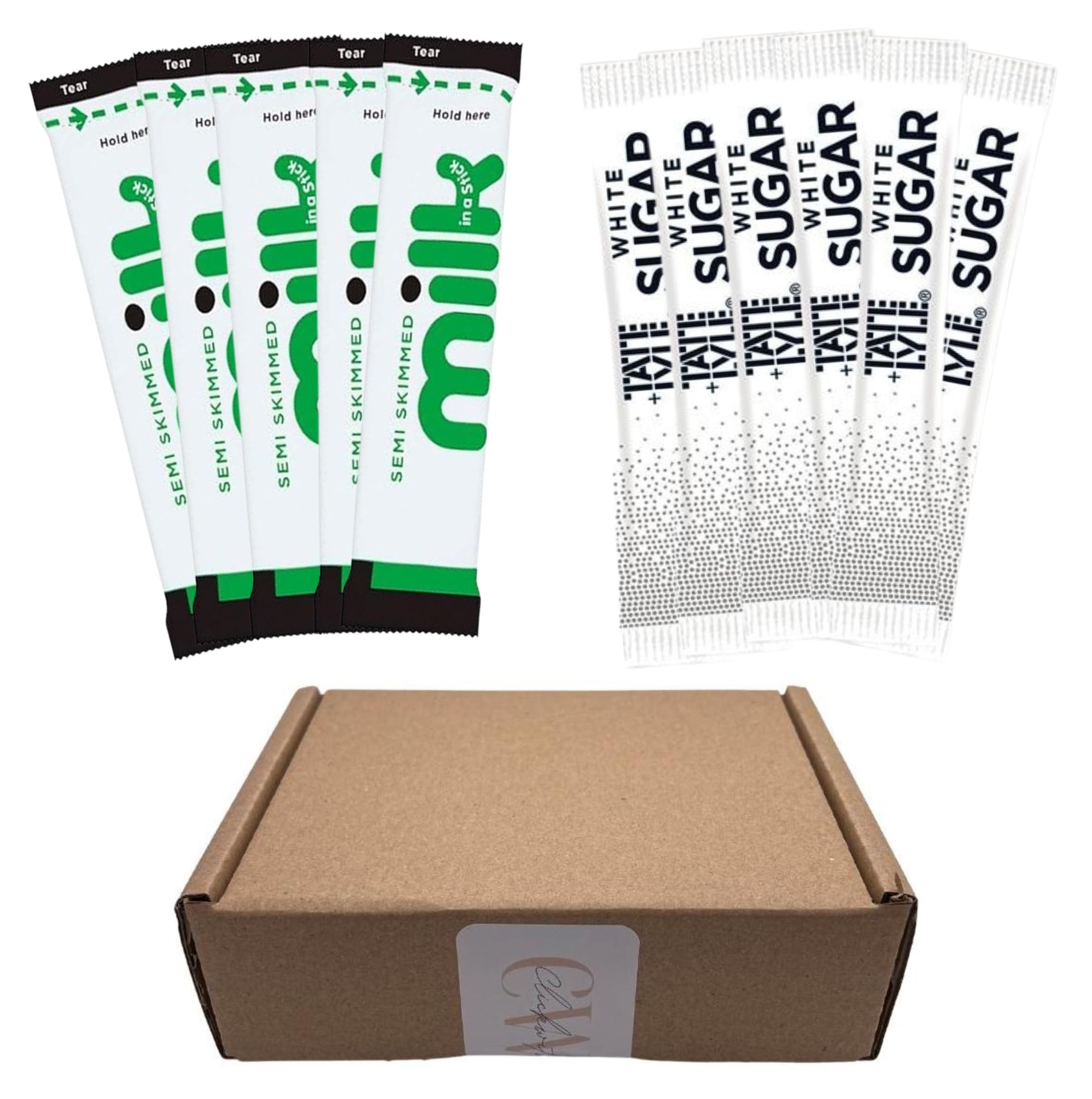 Milk & Sugar Sachets Bundle - 50 Individual Semi Skimmed Milk and Sugar ...