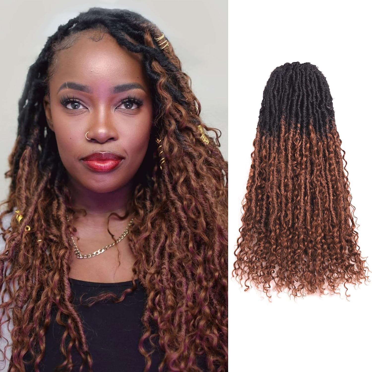 Amazon.com : Toyotress Boho Human Hair Locs - 22 Inch 8 Packs (80 ...