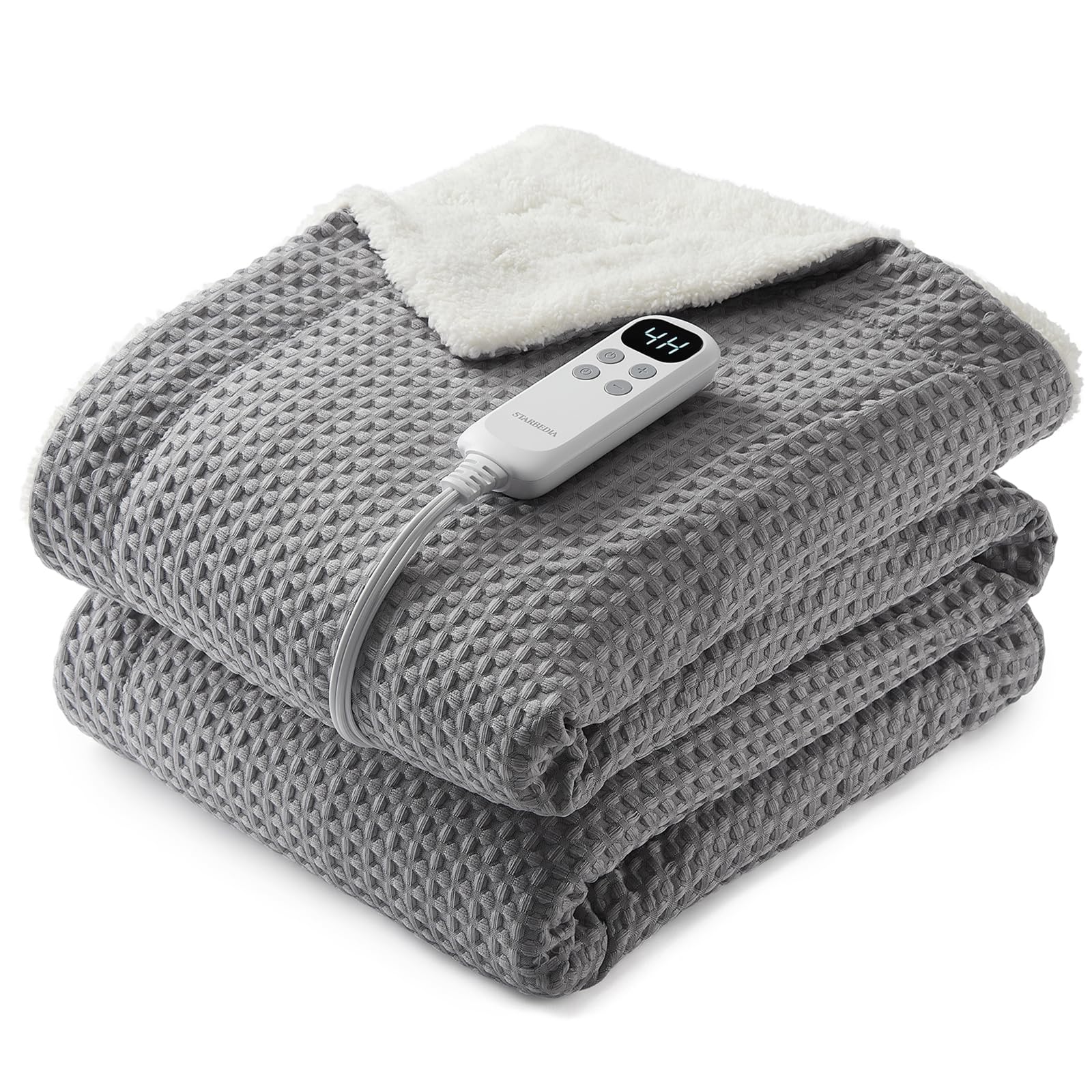 Amazon.com: STARBEDIA Waffle Heated Throw Blanket, Machine Washable ...