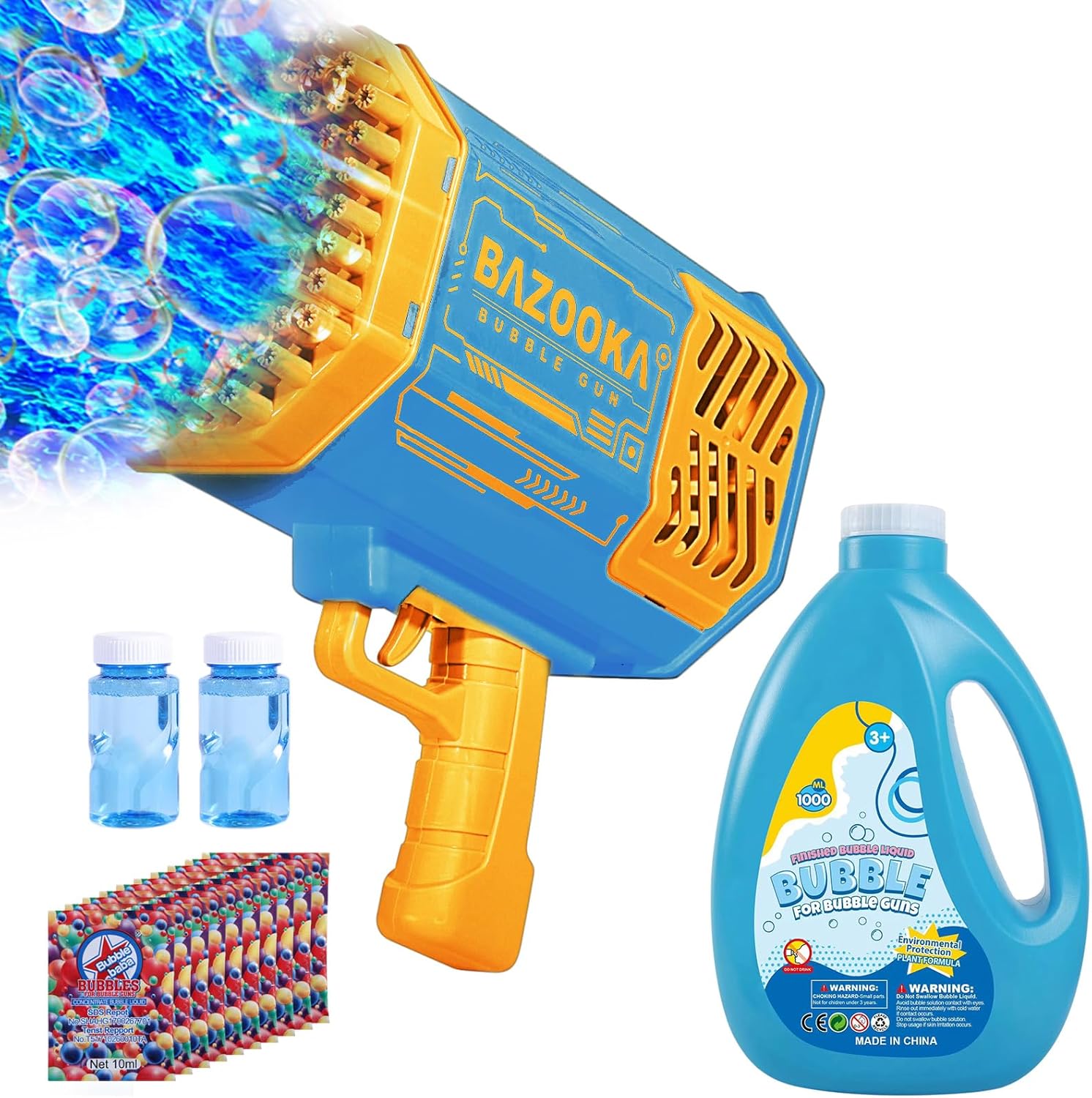 Amazon.com: Bubble Gun Blue+Bubbles Refill Solution : Toys & Games