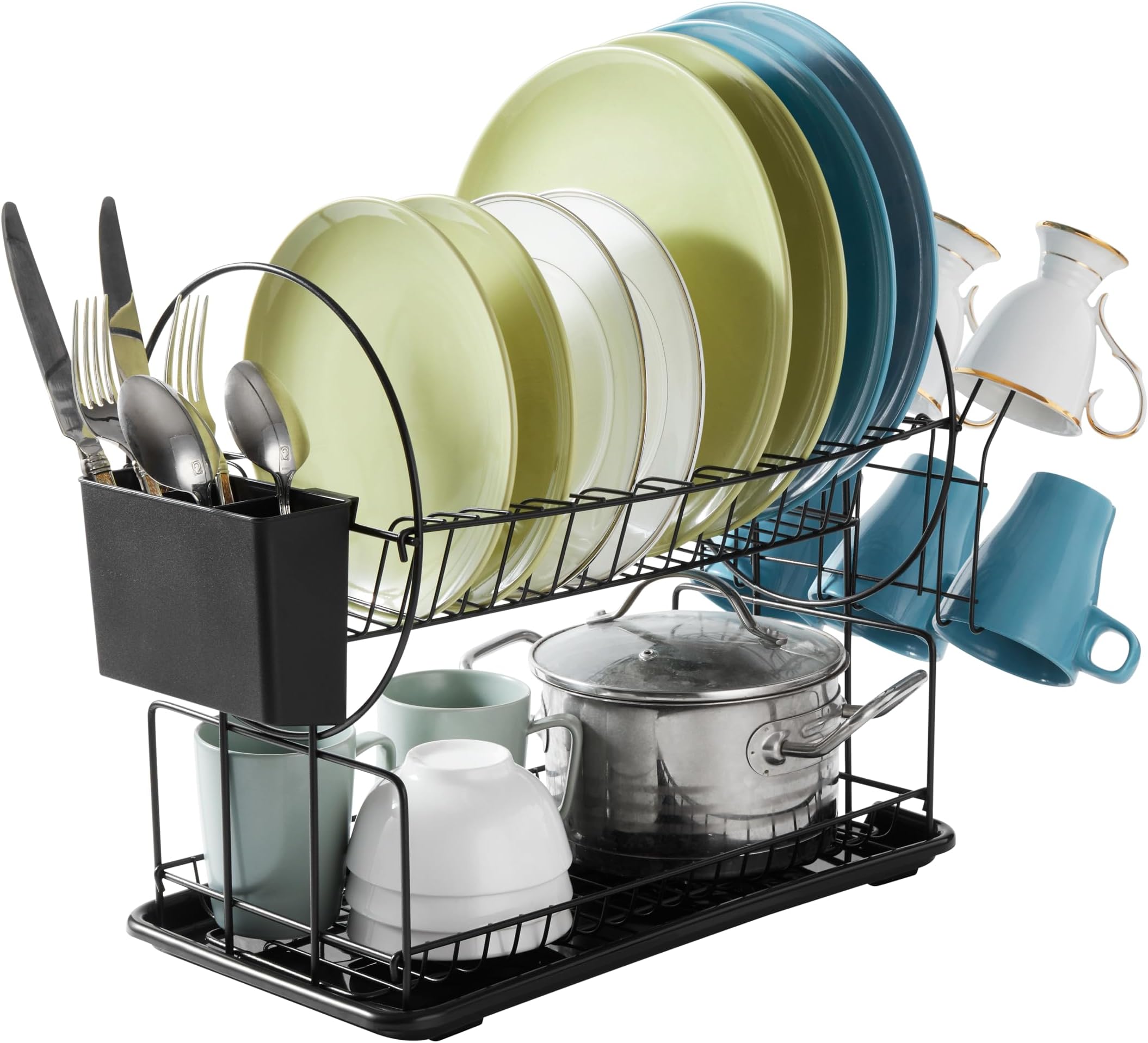 PRIMA 2 Tier Dish Drainer Chrome, Silver, One Size : Amazon.co.uk: Home ...