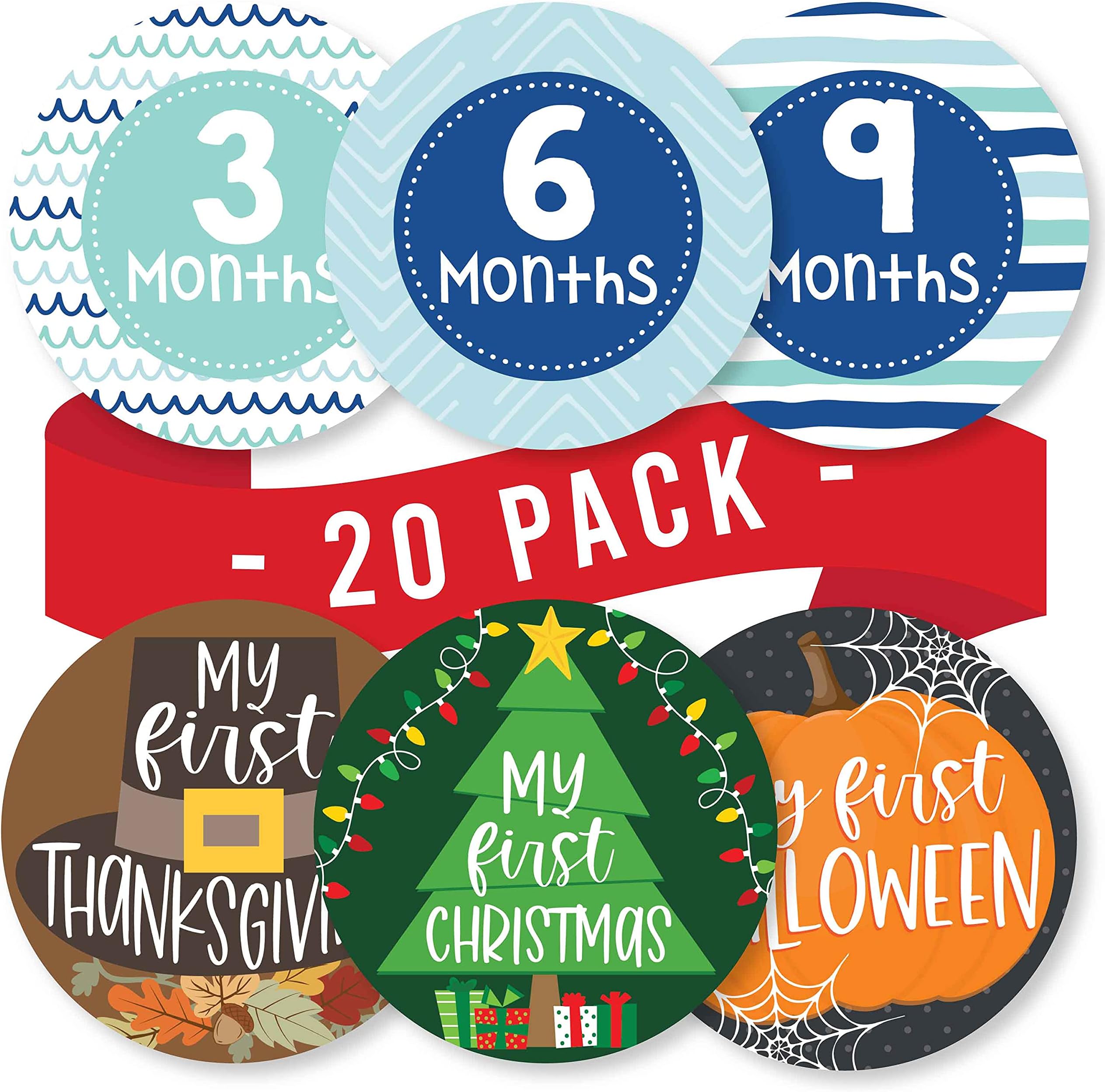 Amazon.com: Months in Motion Baby Monthly Stickers - Baby Milestone ...
