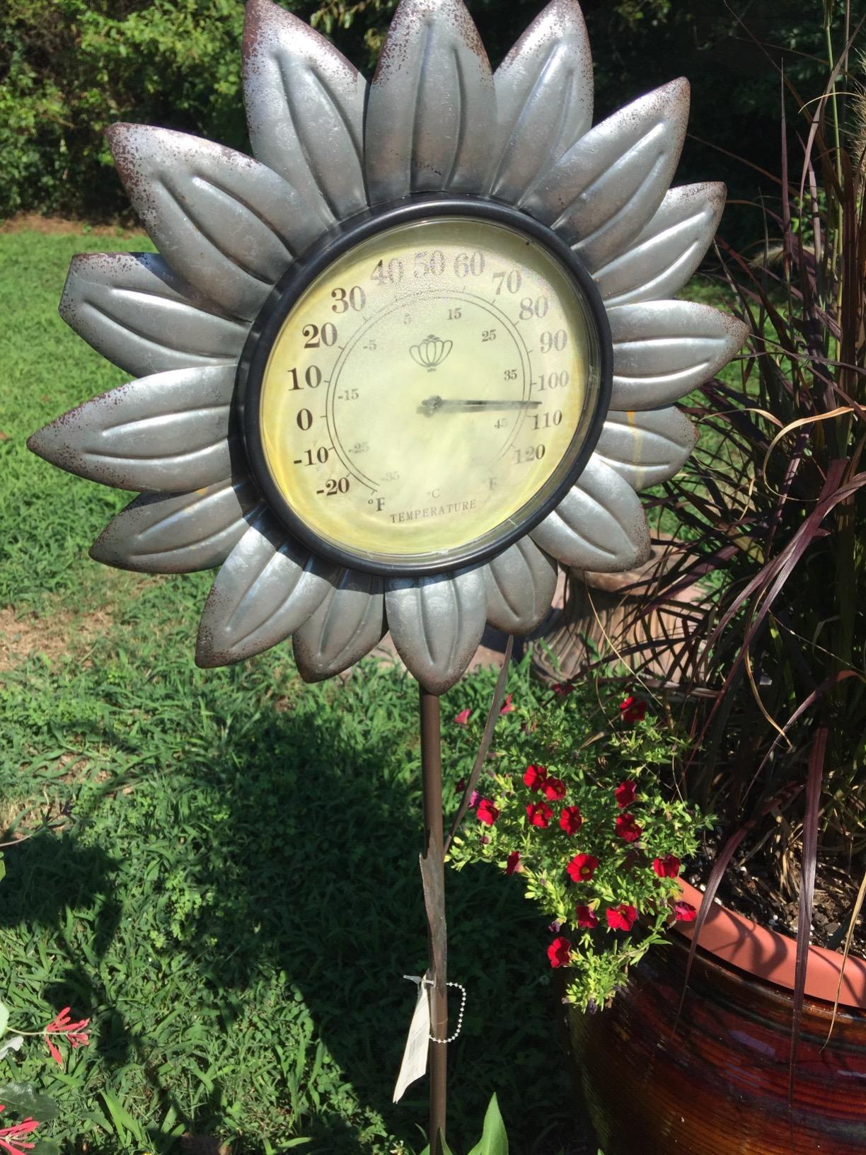 Amazon.com : Regal Art & Gift 12326 Flower Thermometer Galvanized ...