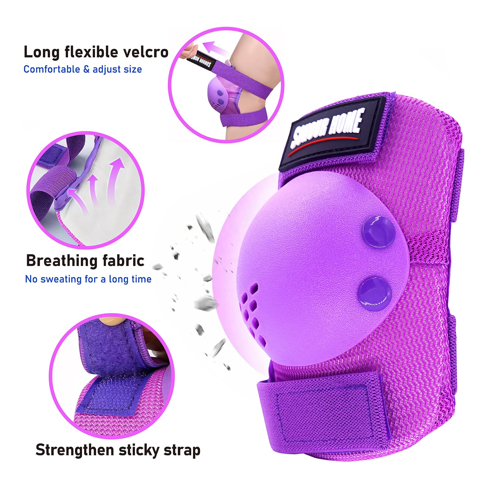 Snapklik.com : SOHOUR HOME Kids/Youth Knee Pads Elbow Pads Wrist Guards ...