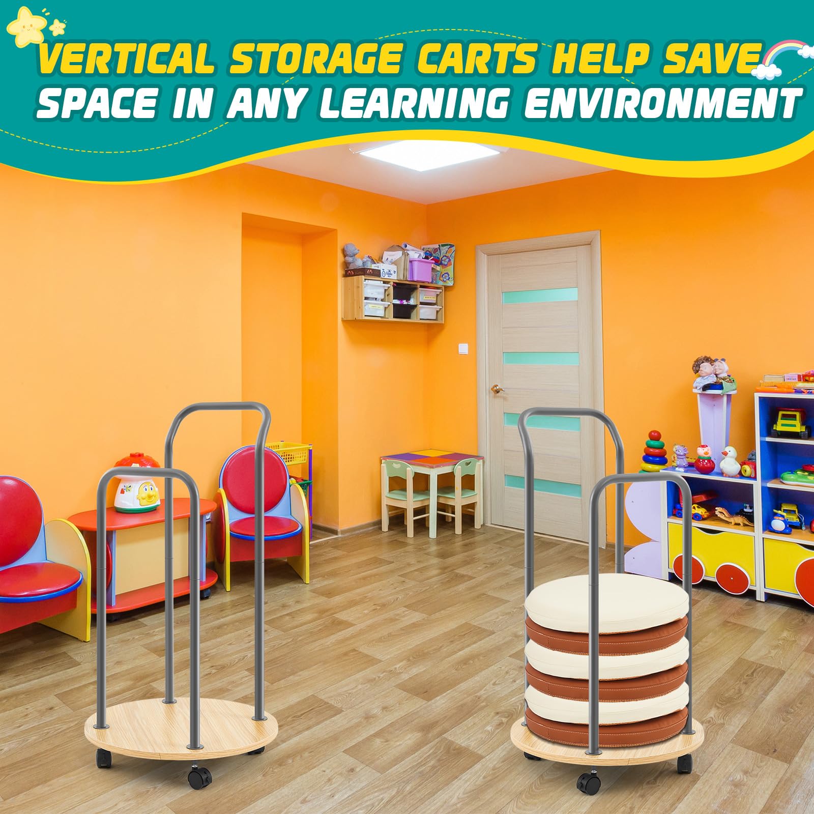 Snapklik.com : DaisyInner Mobile Cushion Cart Storage Trolley Classroom ...