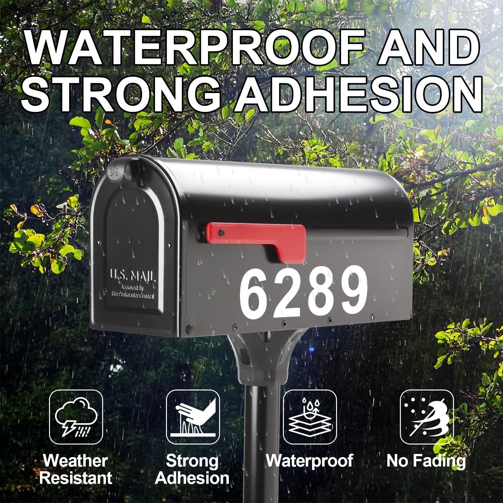 Stick On Numbers Buy 2 Inch Reflective Mailbox Numbers Stickers 5 Sets ...